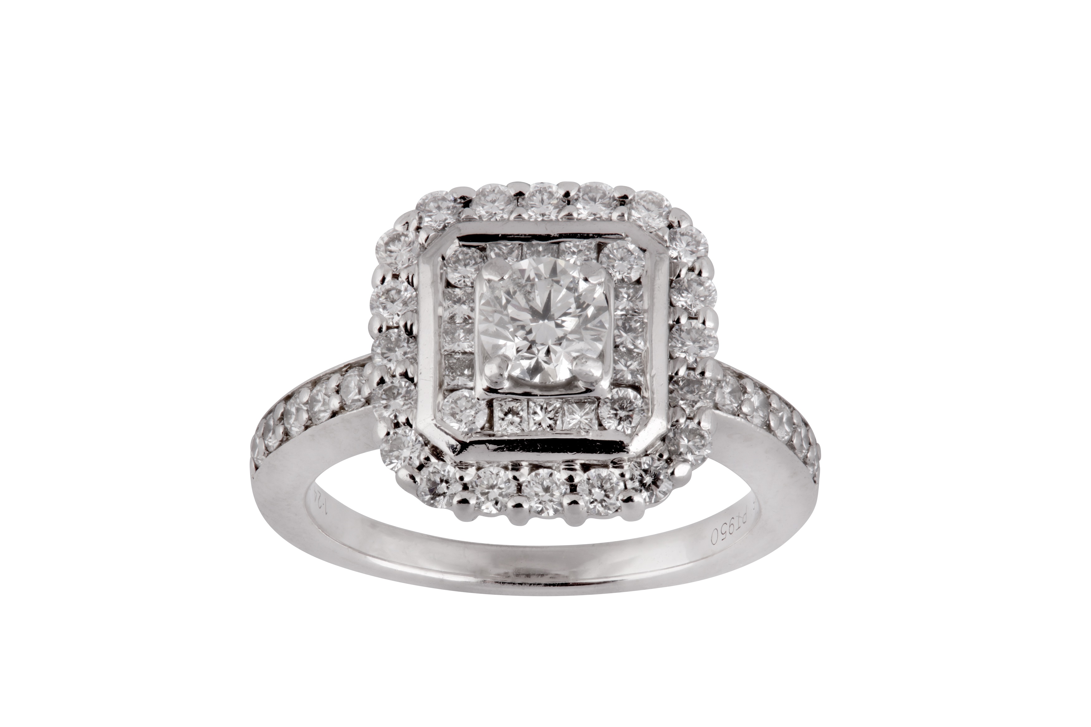 Lot 211 A Diamond And Platinum Engagement Ring And