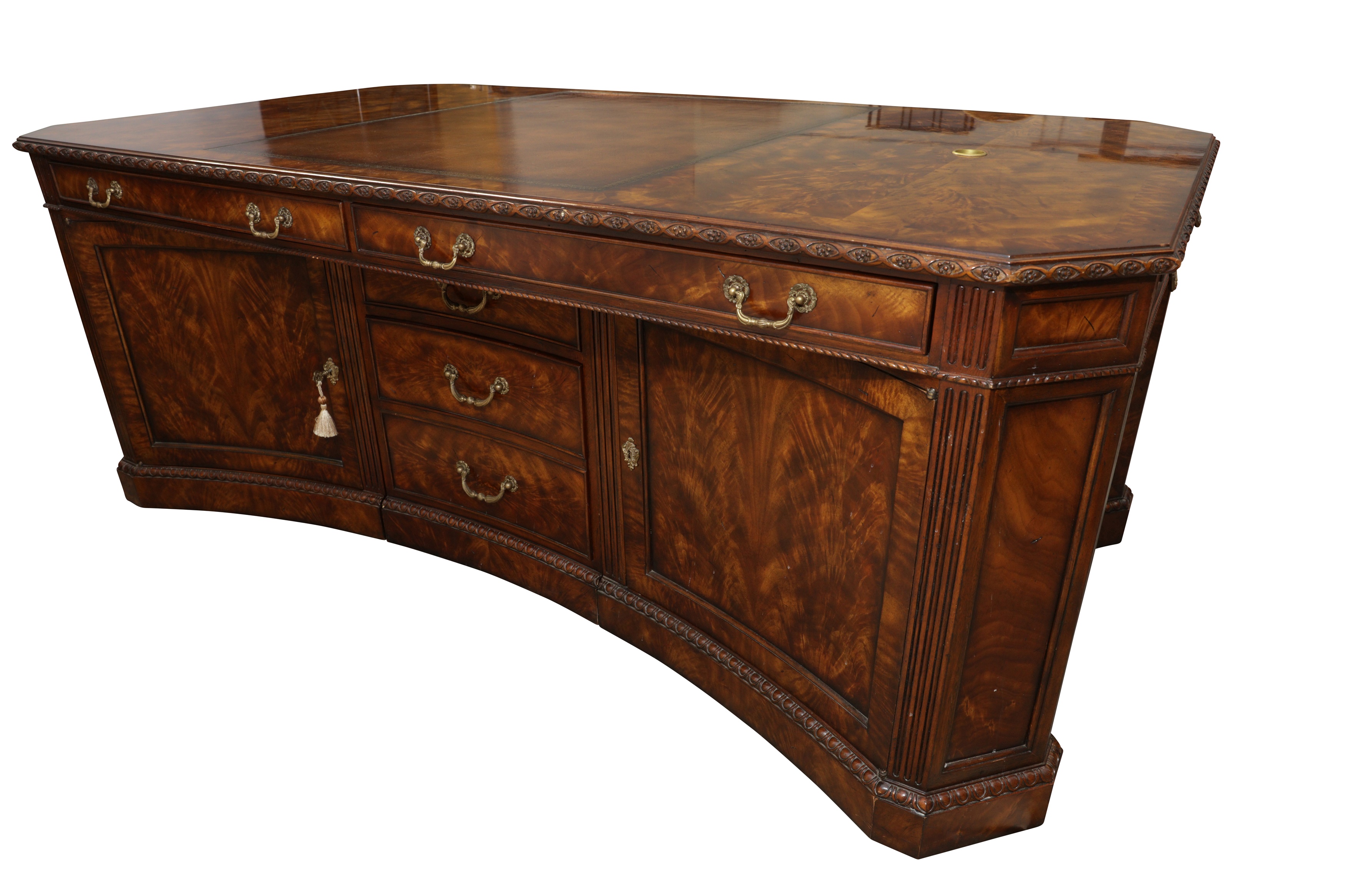 Lot 110 - A THEODORE ALEXANDER FIGURED MAHOGANY