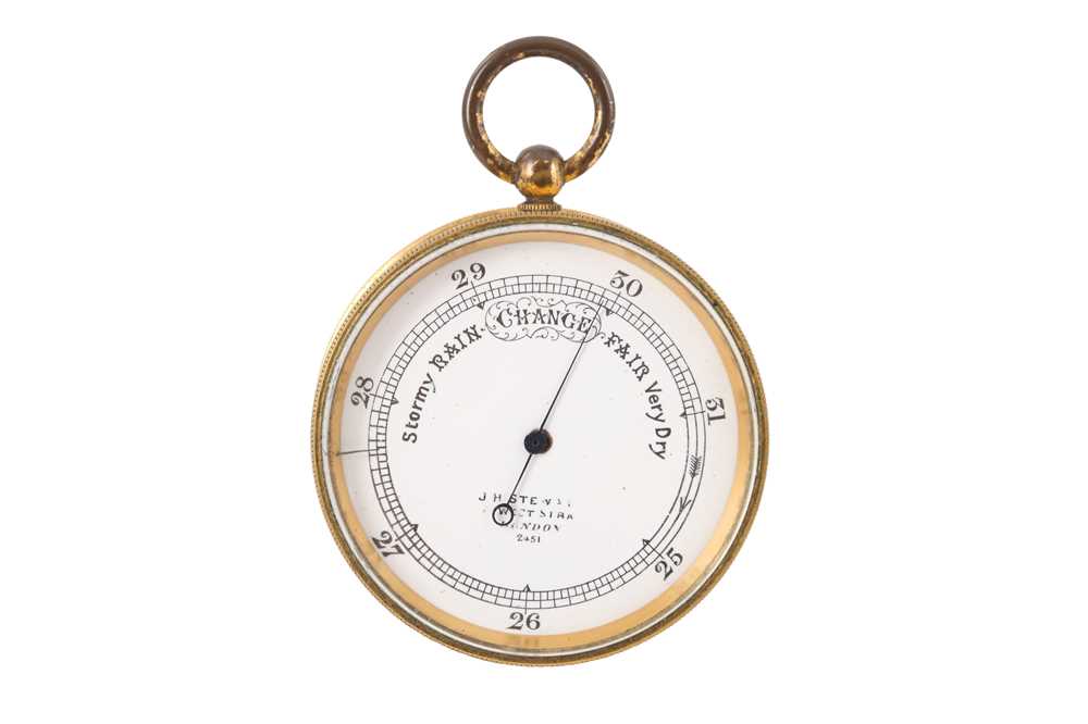 Lot 349 - A BRITISH J H STEWARD MINIATURE BAROMETER,