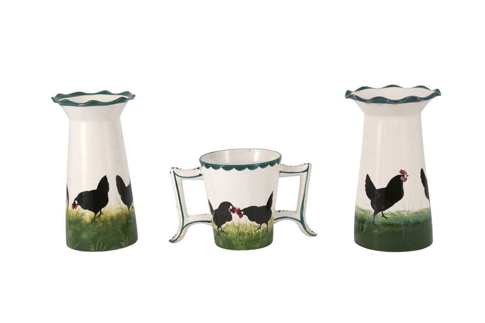 Lot 262 - A PAIR OF WEMYSS WARE POTTERY VASES, 20TH