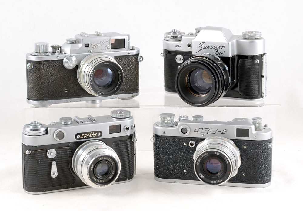 Lot 555 - Group of 4 Soviet Cameras.