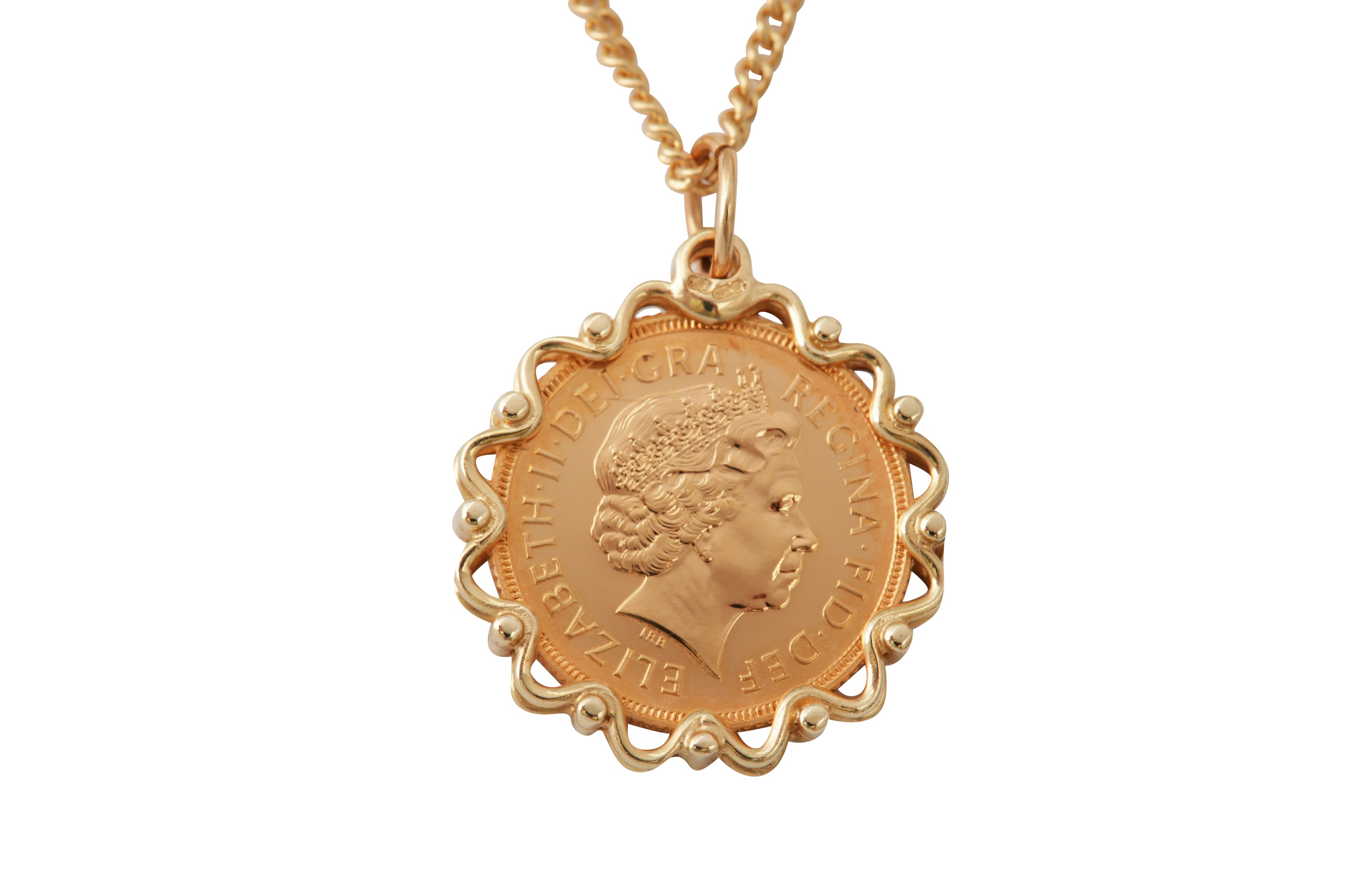 Lot 2 - A Queen Elizabeth II full sovereign pendant