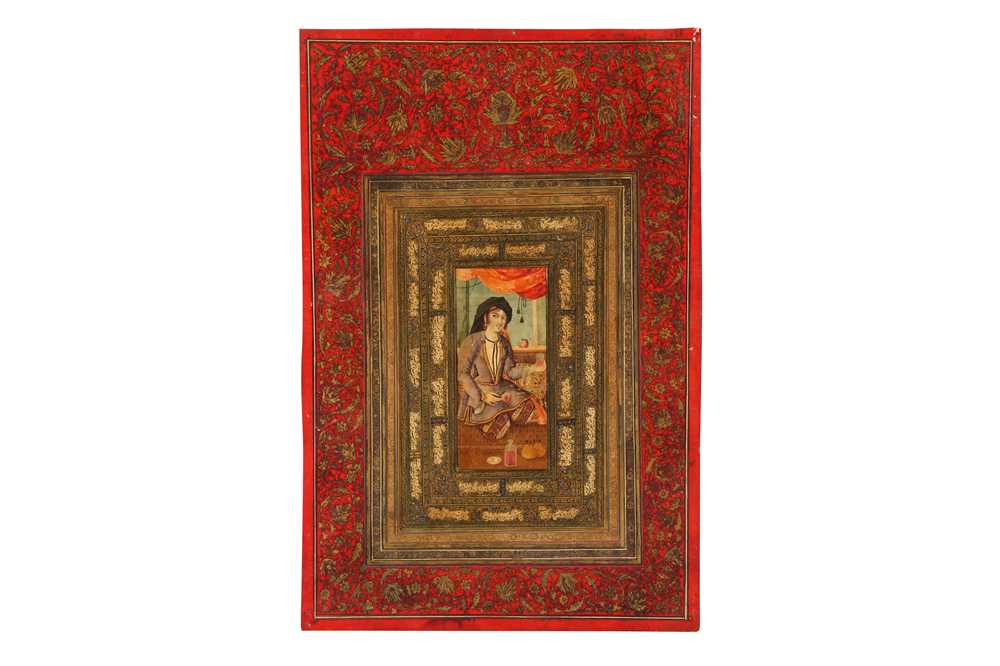 Lot 60 - AN ALBUM PAGE WITH A PORTRAIT OF A ZAND