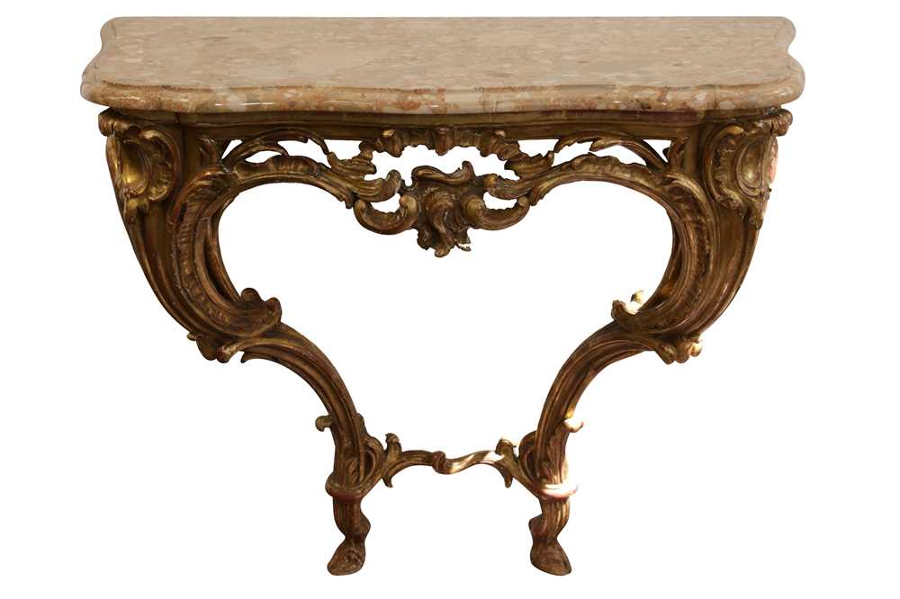 Lot 398 - A NINETEENTH CENTURY ROCOCO REVIVAL CONSOLE