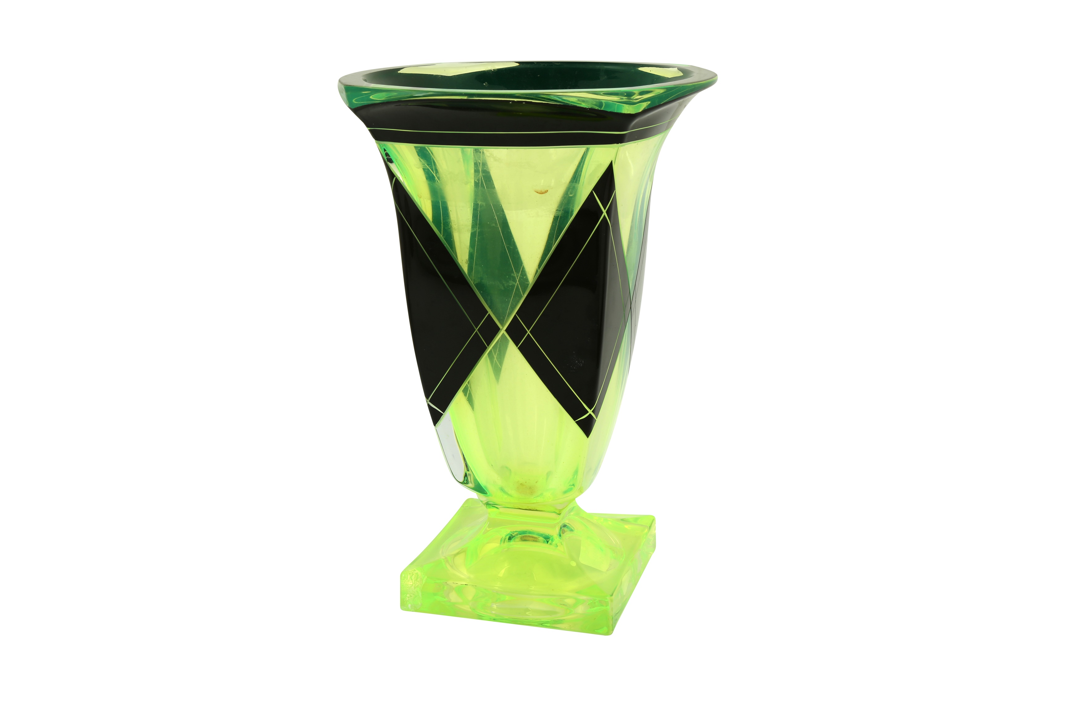 Lot 162 - AN ART DECO URANIUM GLASS VASE