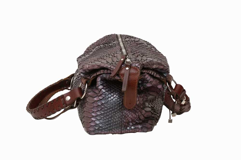 Lot 45 - Pauric Sweeney Purple Iridescent Python Tote