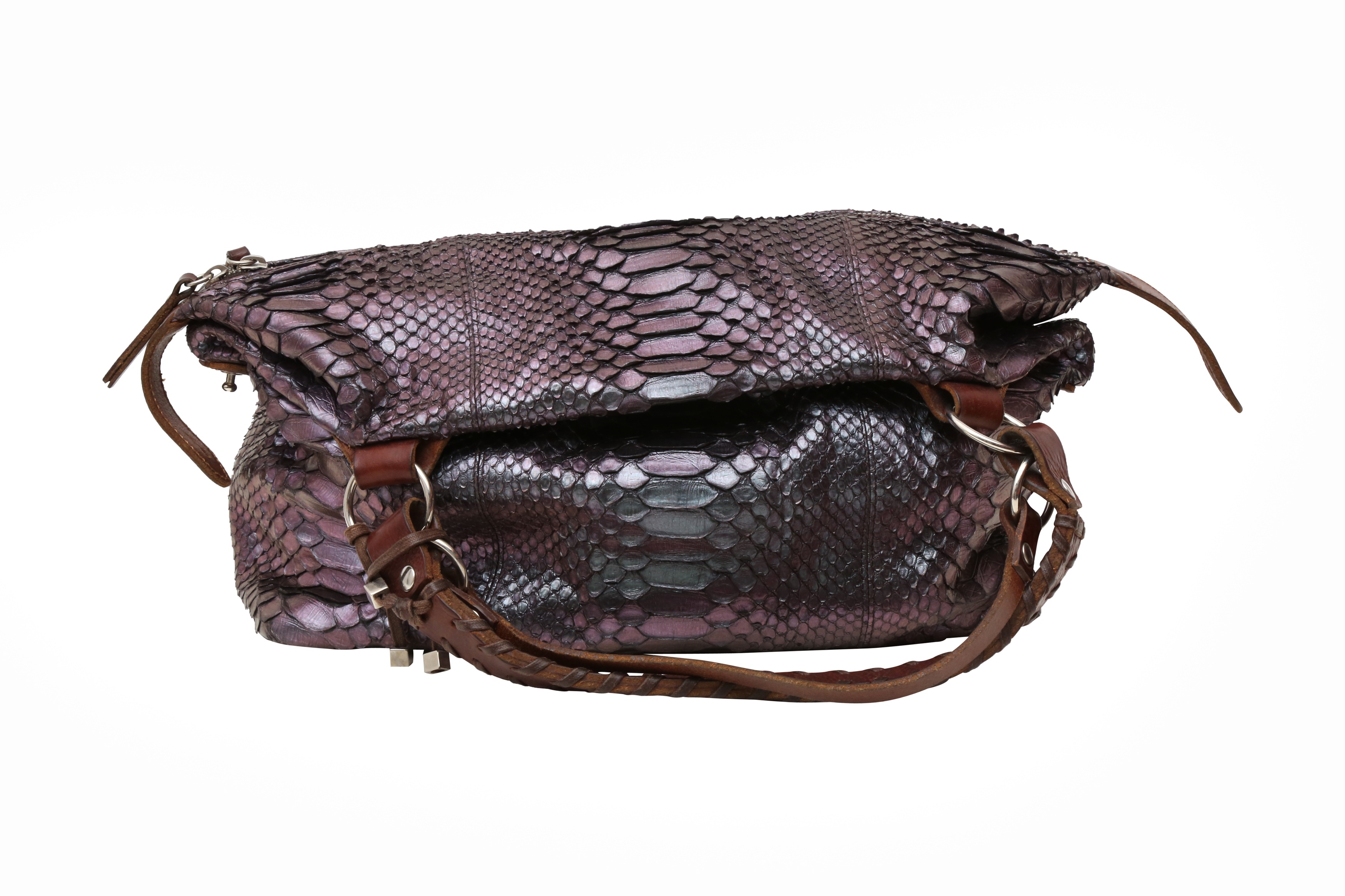 Lot 45 - Pauric Sweeney Purple Iridescent Python Tote
