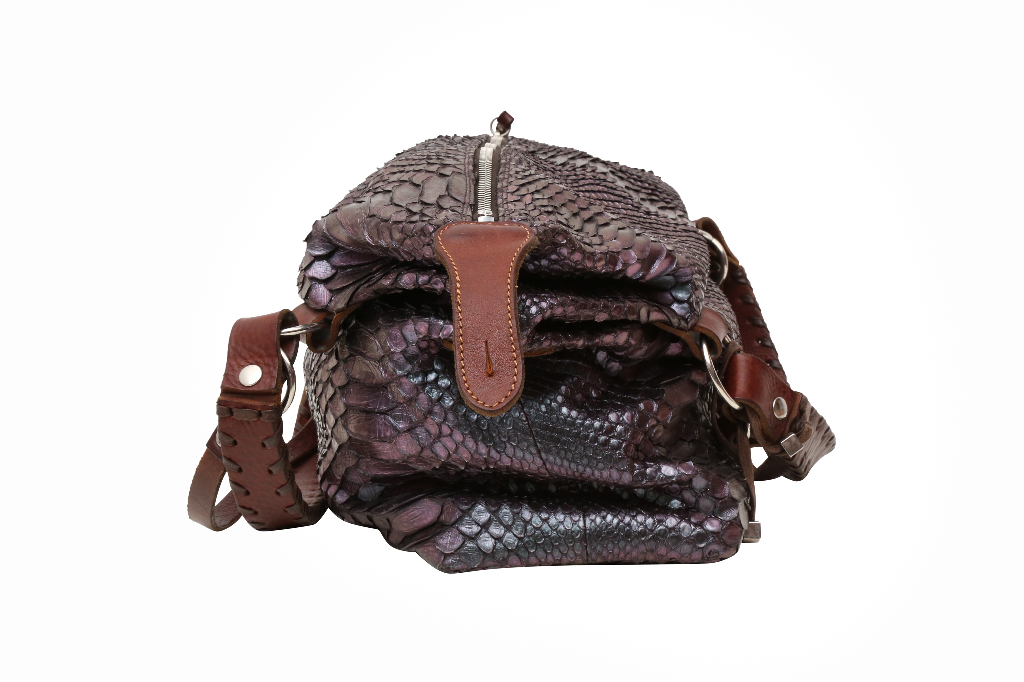 Lot 45 - Pauric Sweeney Purple Iridescent Python Tote