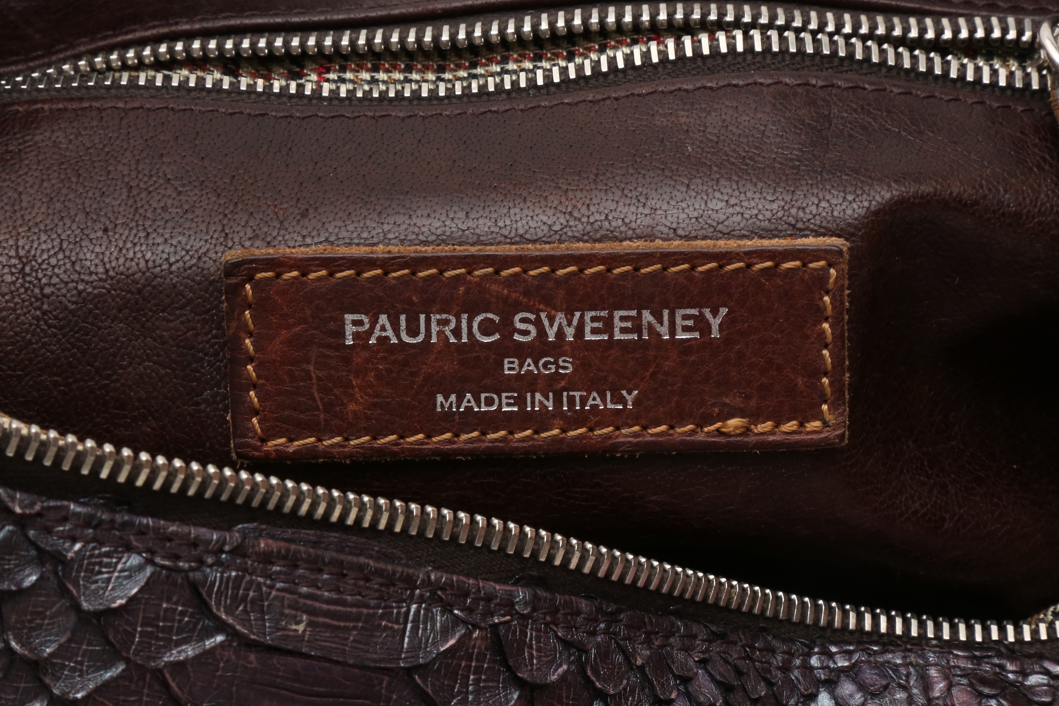 Lot 45 - Pauric Sweeney Purple Iridescent Python Tote