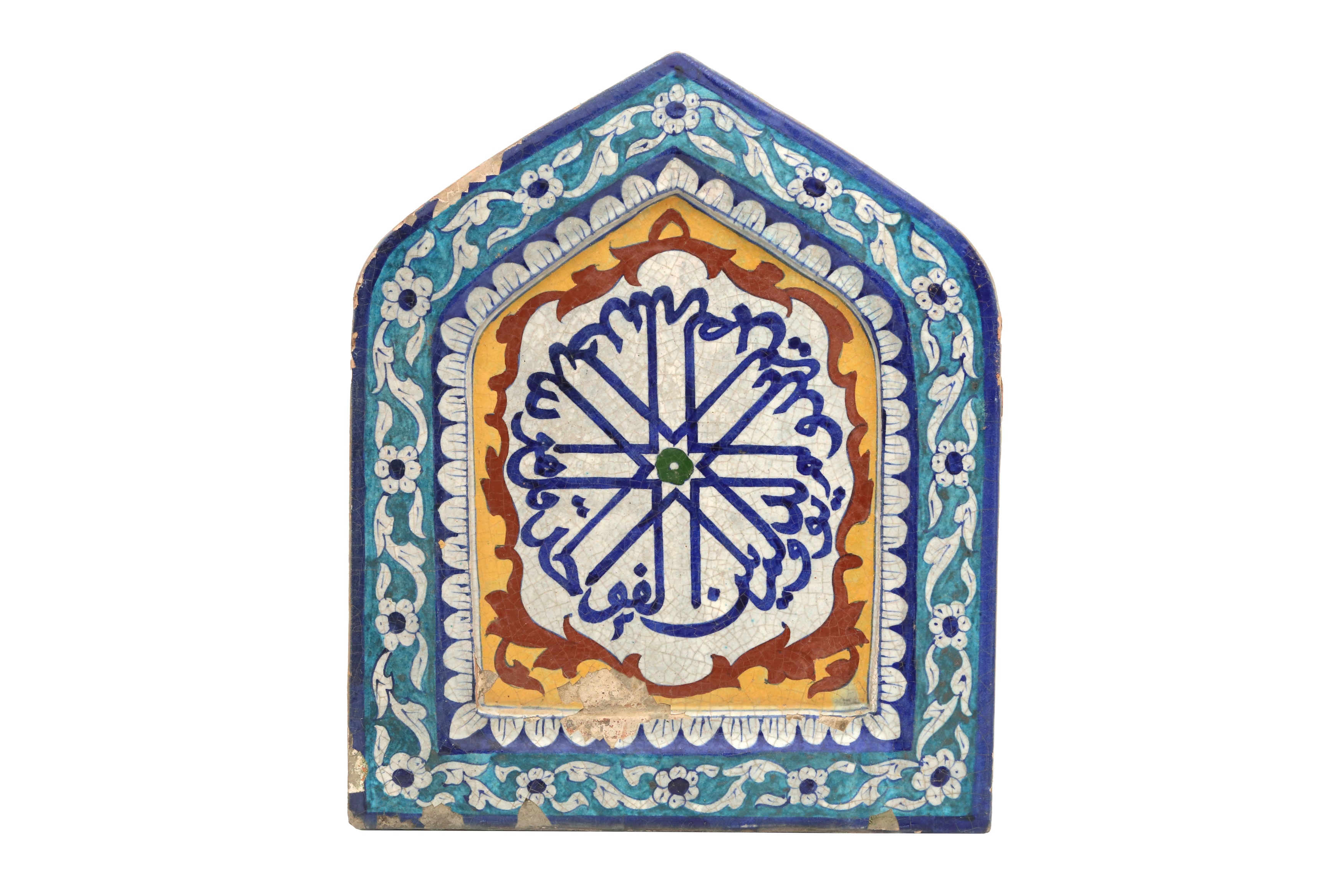 Lot 486 - A MULTAN ARCHITECTURAL POTTERY TILE WITH