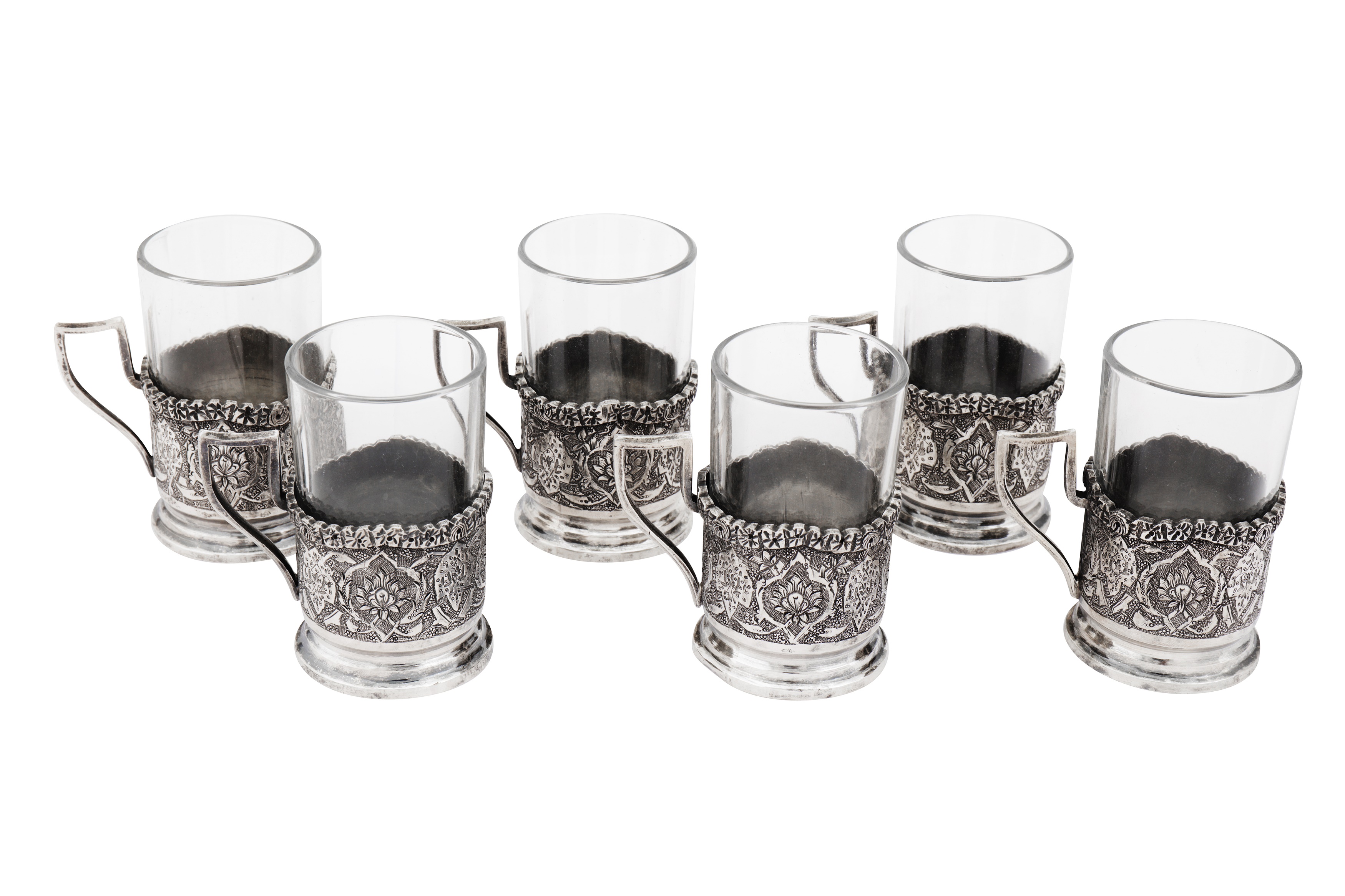 Lot 464 - A set of six Persian (Iranian) unmarked