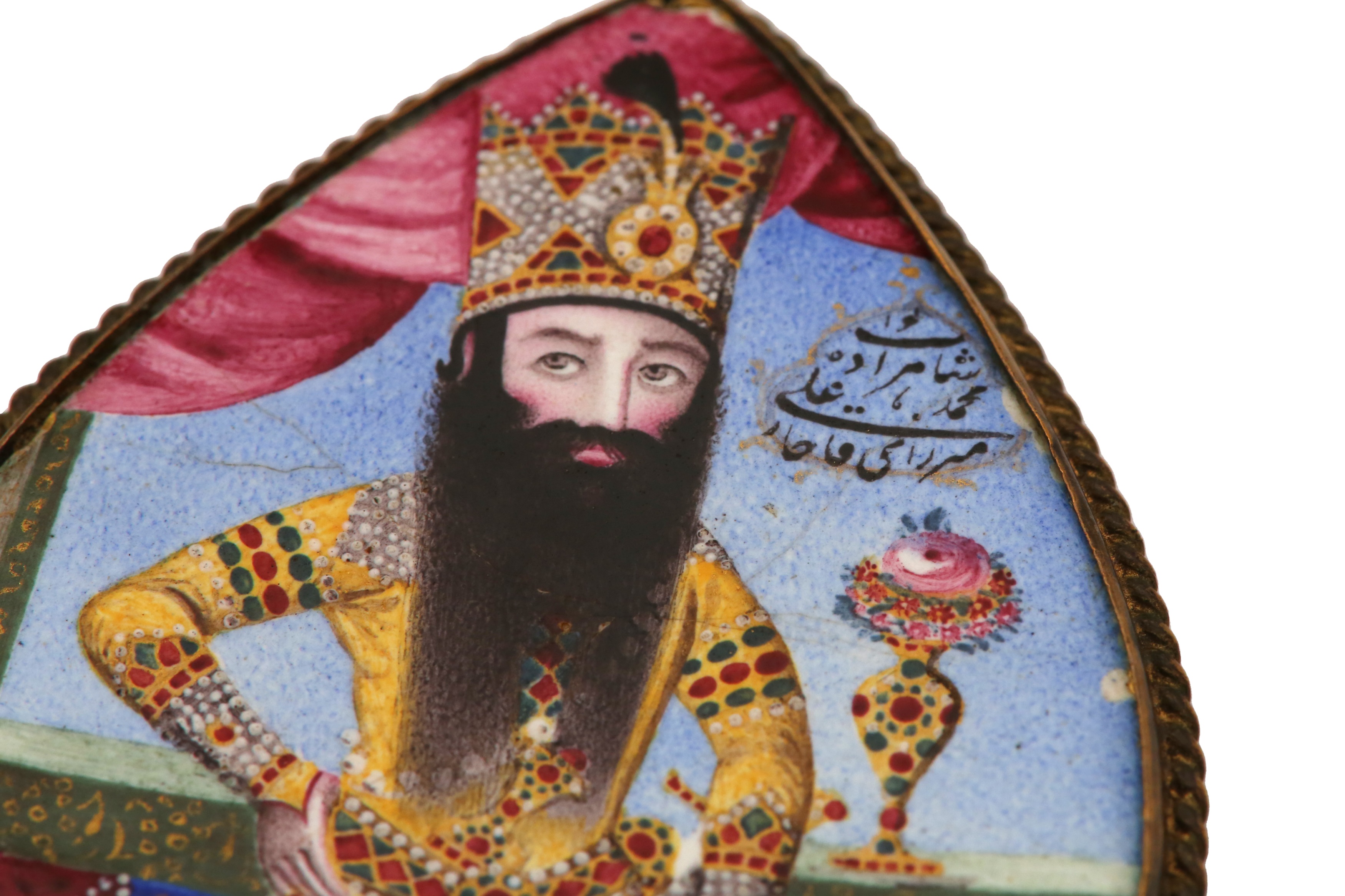 Lot 446 - A POLYCHROME-ENAMELLED PORTRAIT MEDALLION OF