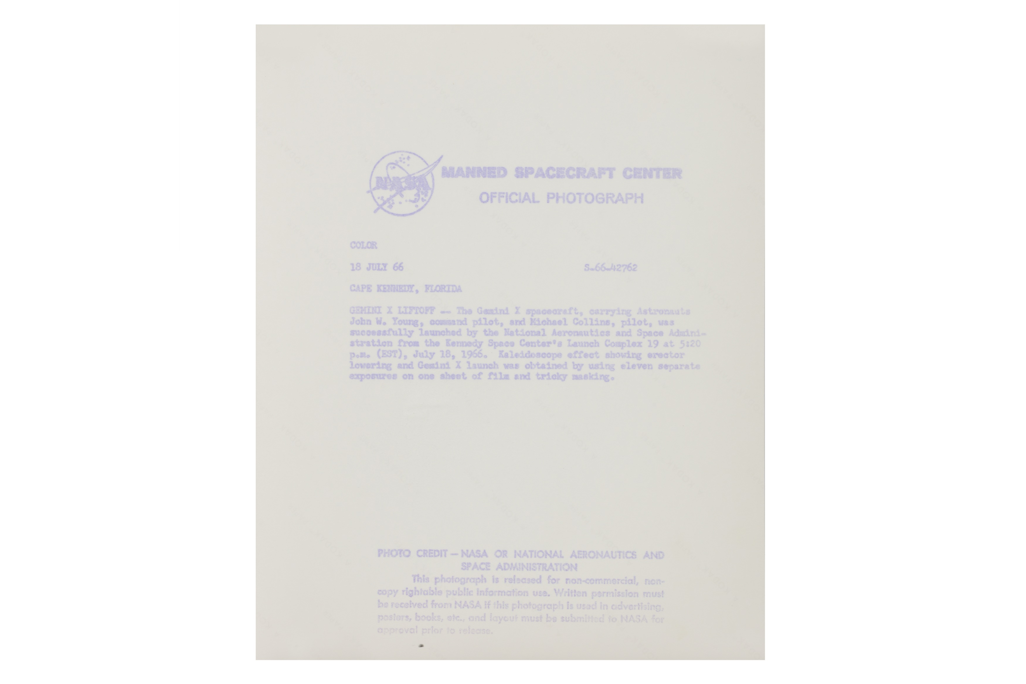 Lot 92 - Gemini 10 Launch