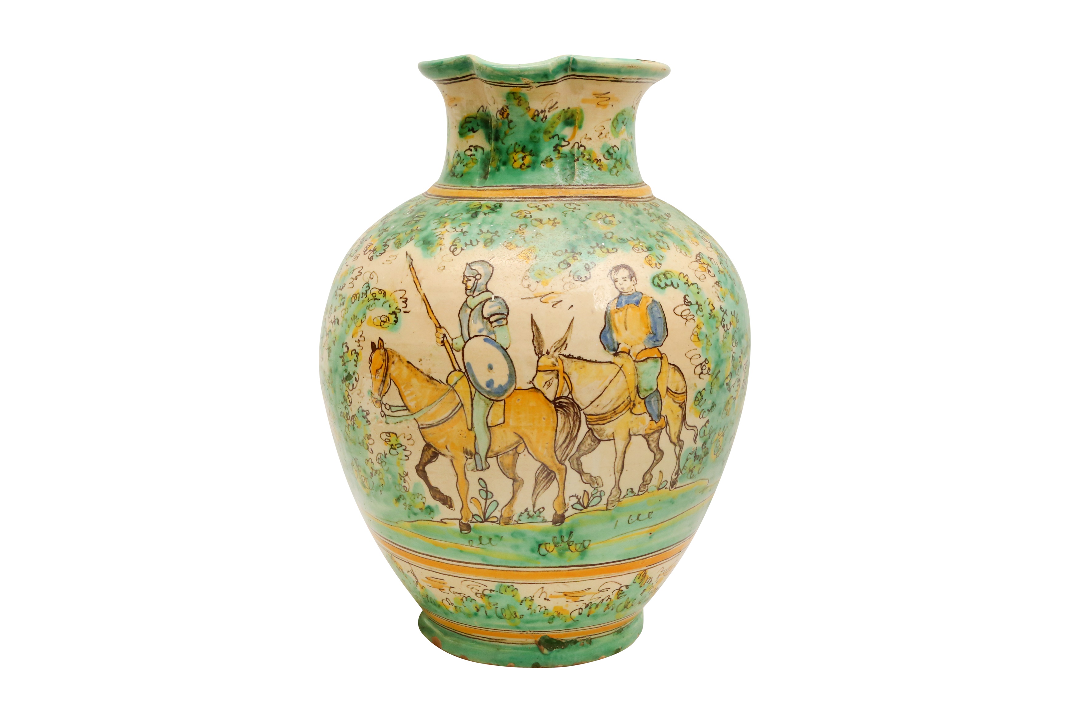Lot 690 - A SPANISH TIN GLAZED EARTHENWARE TALAVERA
