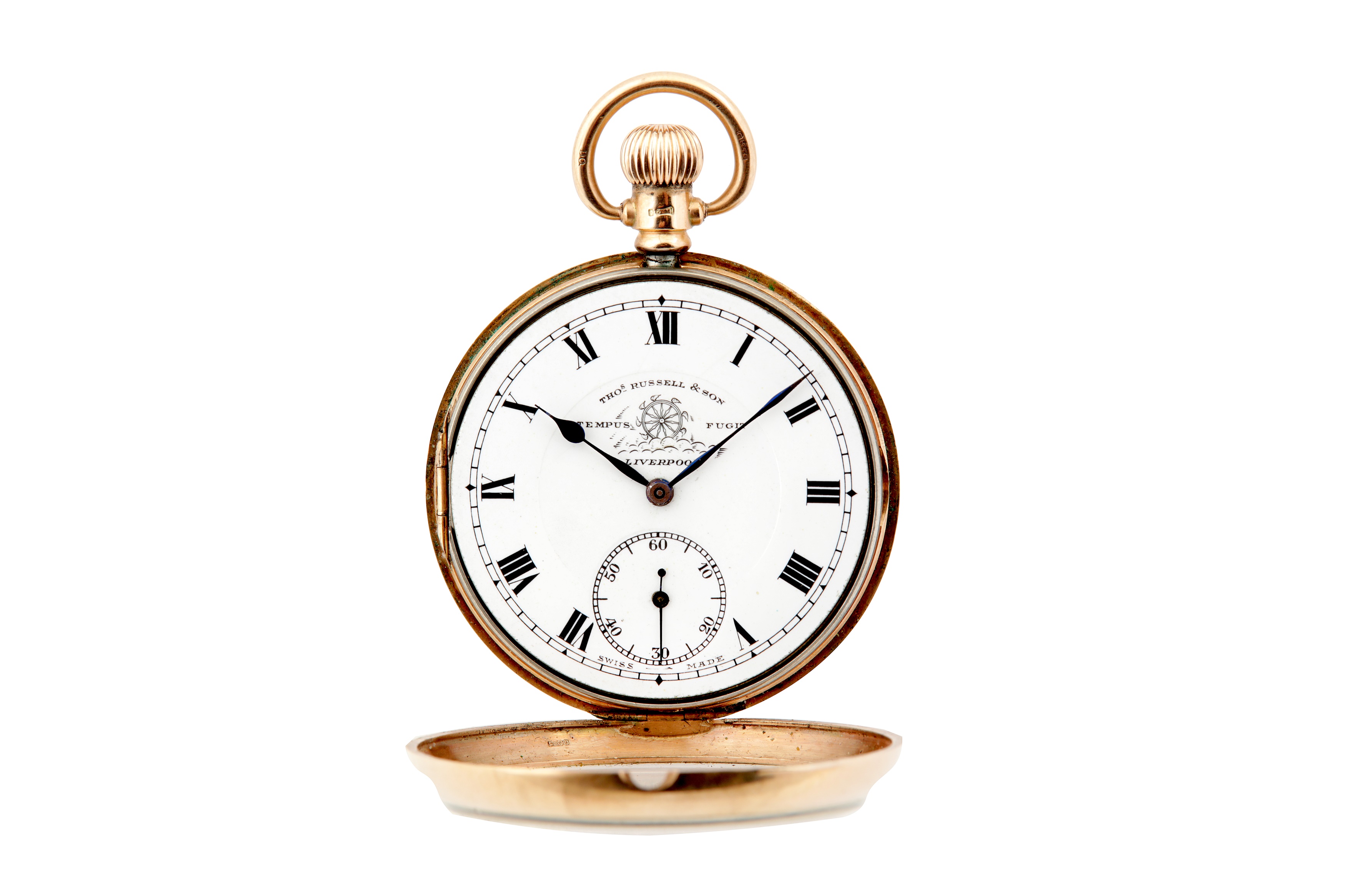 Lot 17 - POCKET WATCH, THOMAS RUSSELL & SON, 9K GOLD