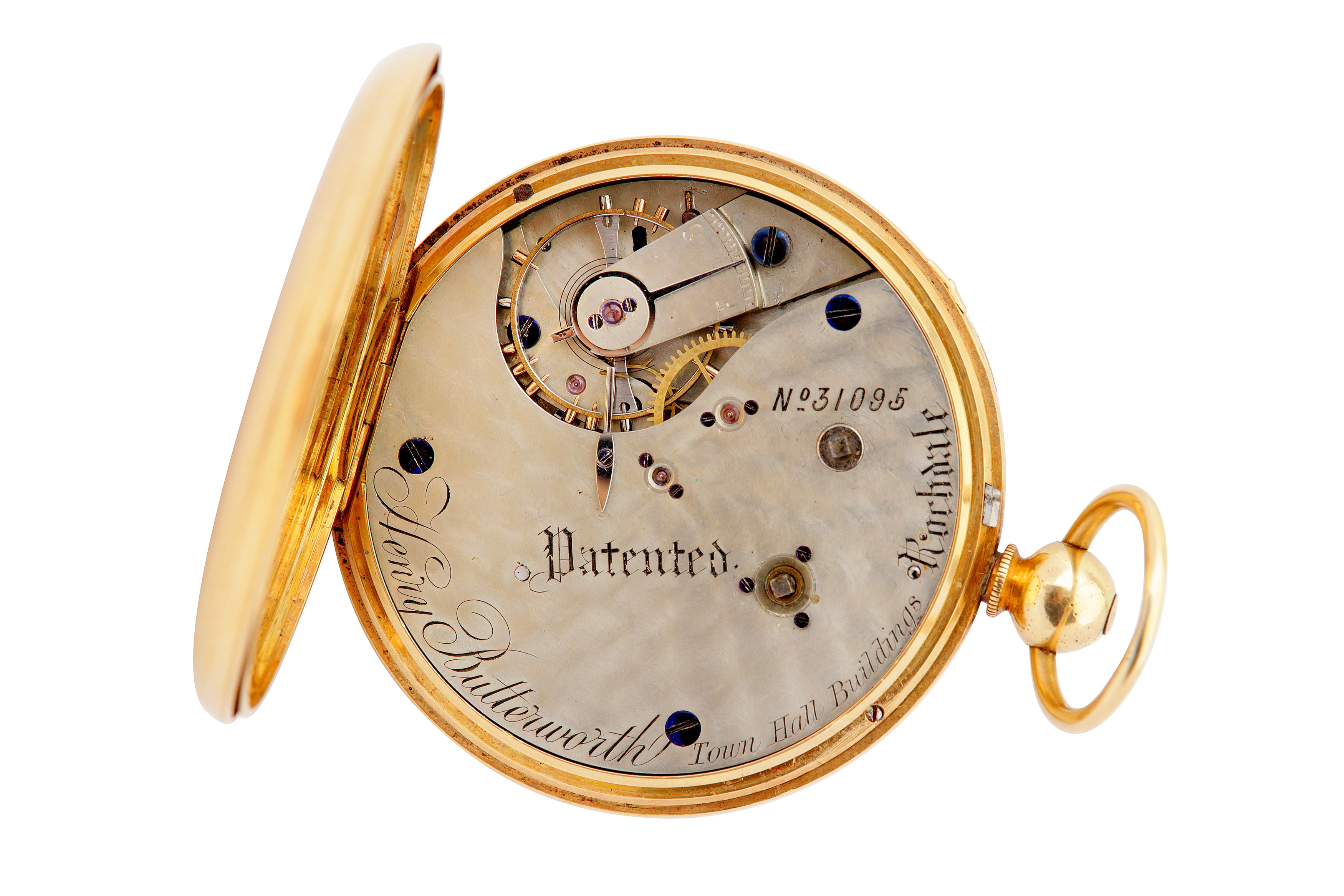 Lot 38 - POCKET WATCH, 18K OPEN-FACE, STOPWATCH.