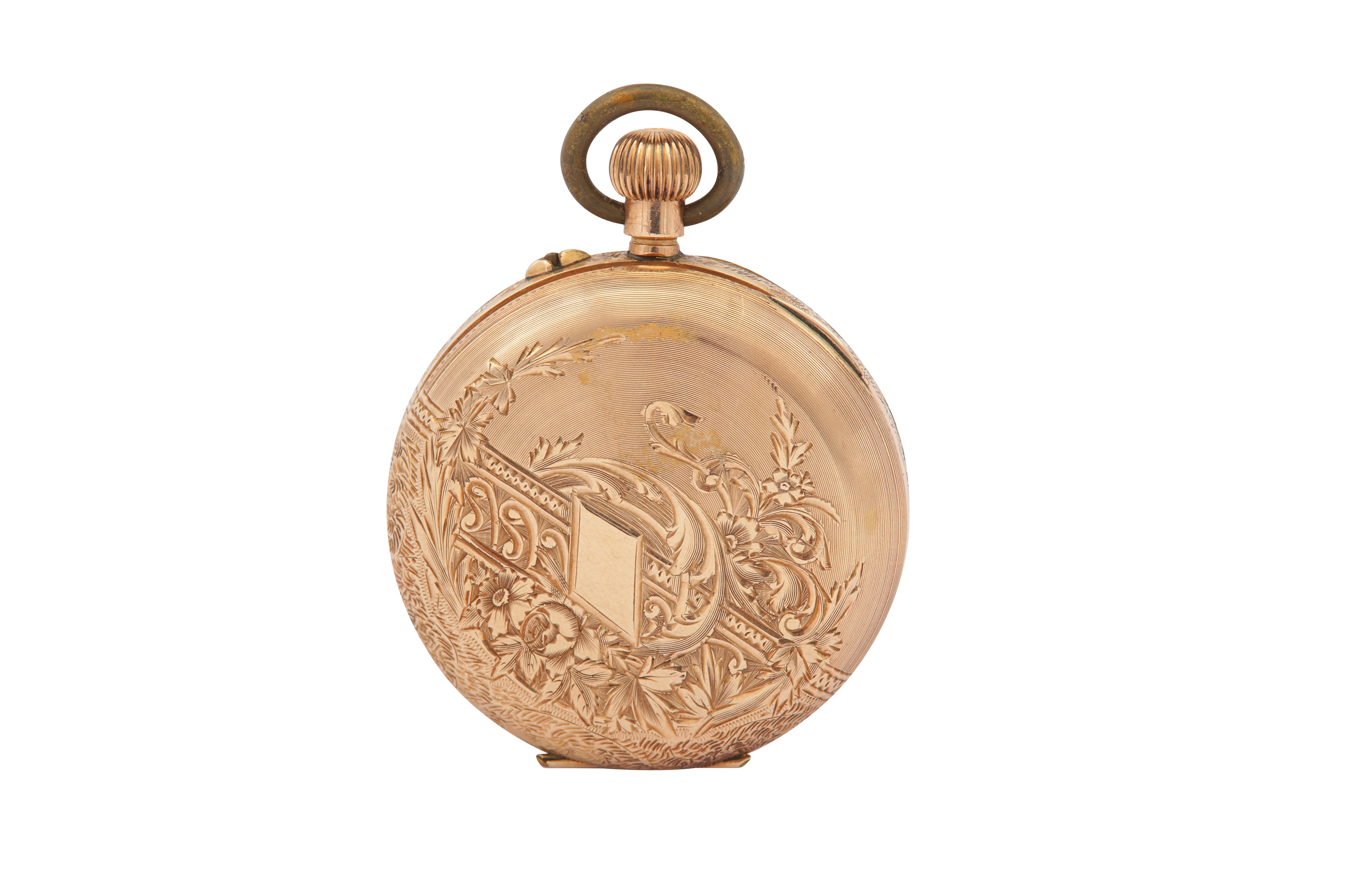 Lot 44 - POCKET WATCH, OPEN-FACE, 14K GOLD.