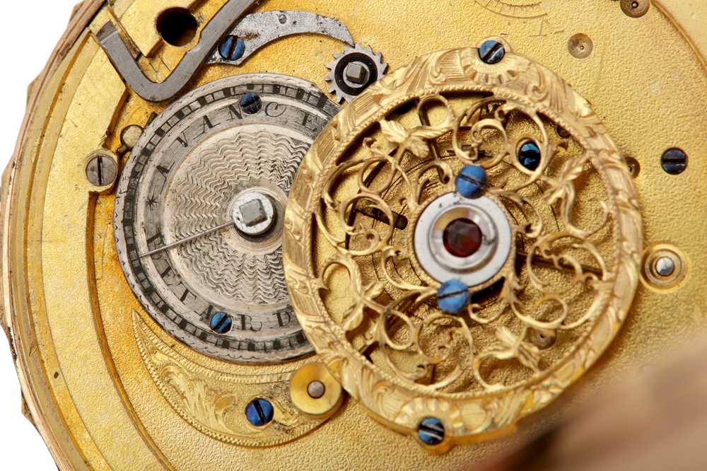 Lot 48 - A RARE QUARTER REPEATER POCKET WATCH, 18K