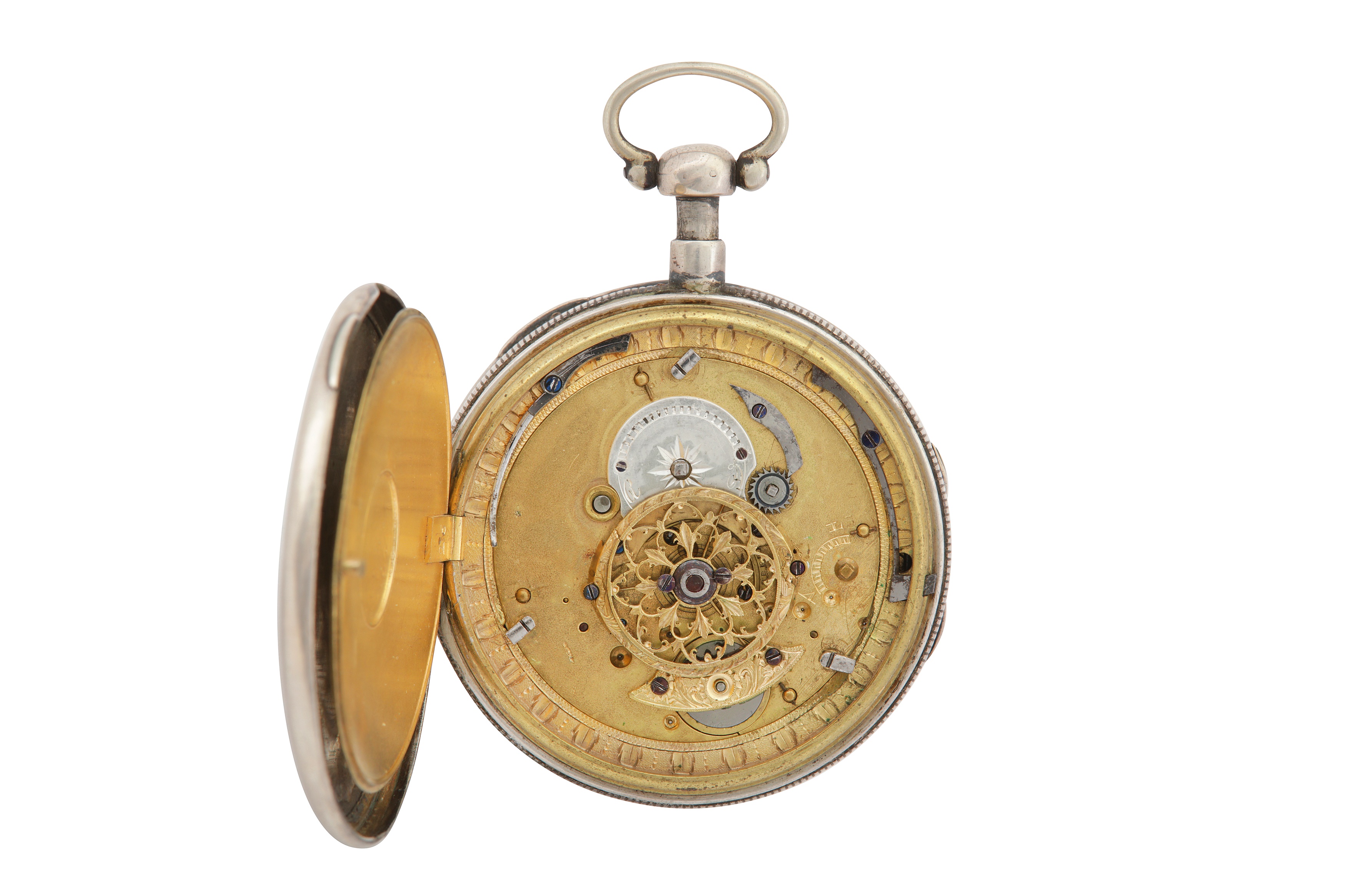 Lot 43 - POCKET WATCH, SILVER COIN CASE, OPEN FACE,