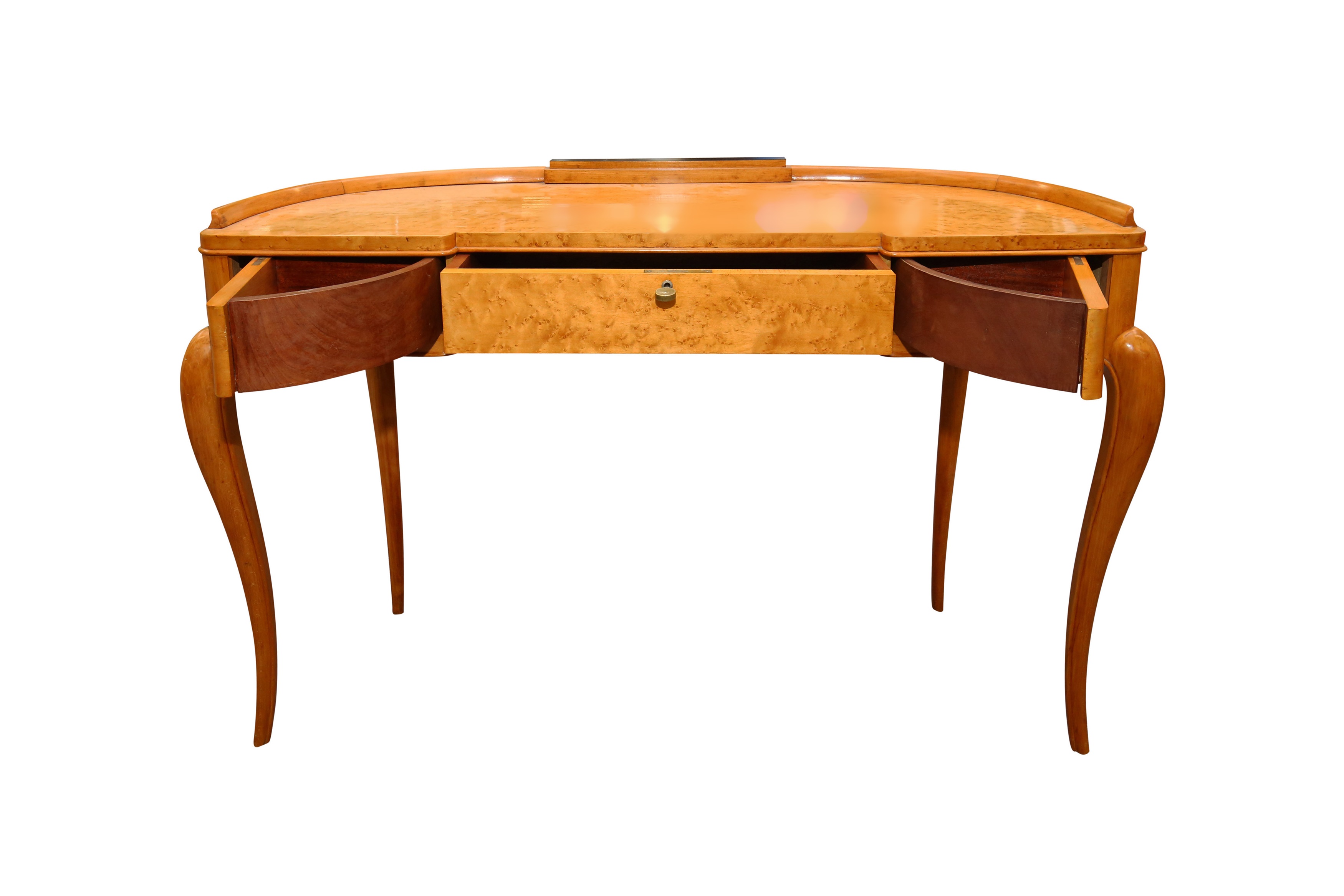 Lot 731 - A CONTEMPORARY BESPOKE WALNUT DRESSING TABLE