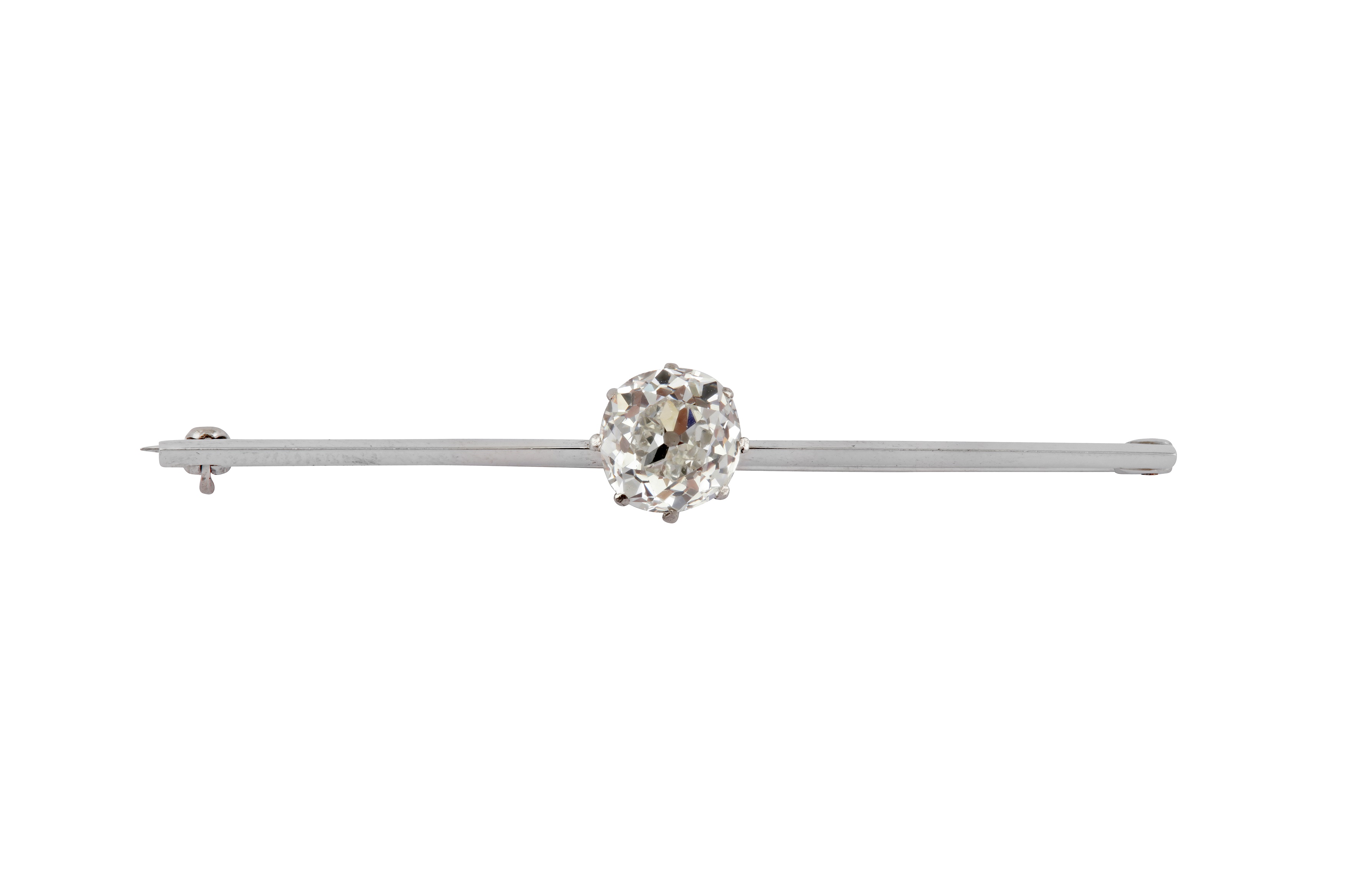Lot 178 - A diamond single-stone bar brooch