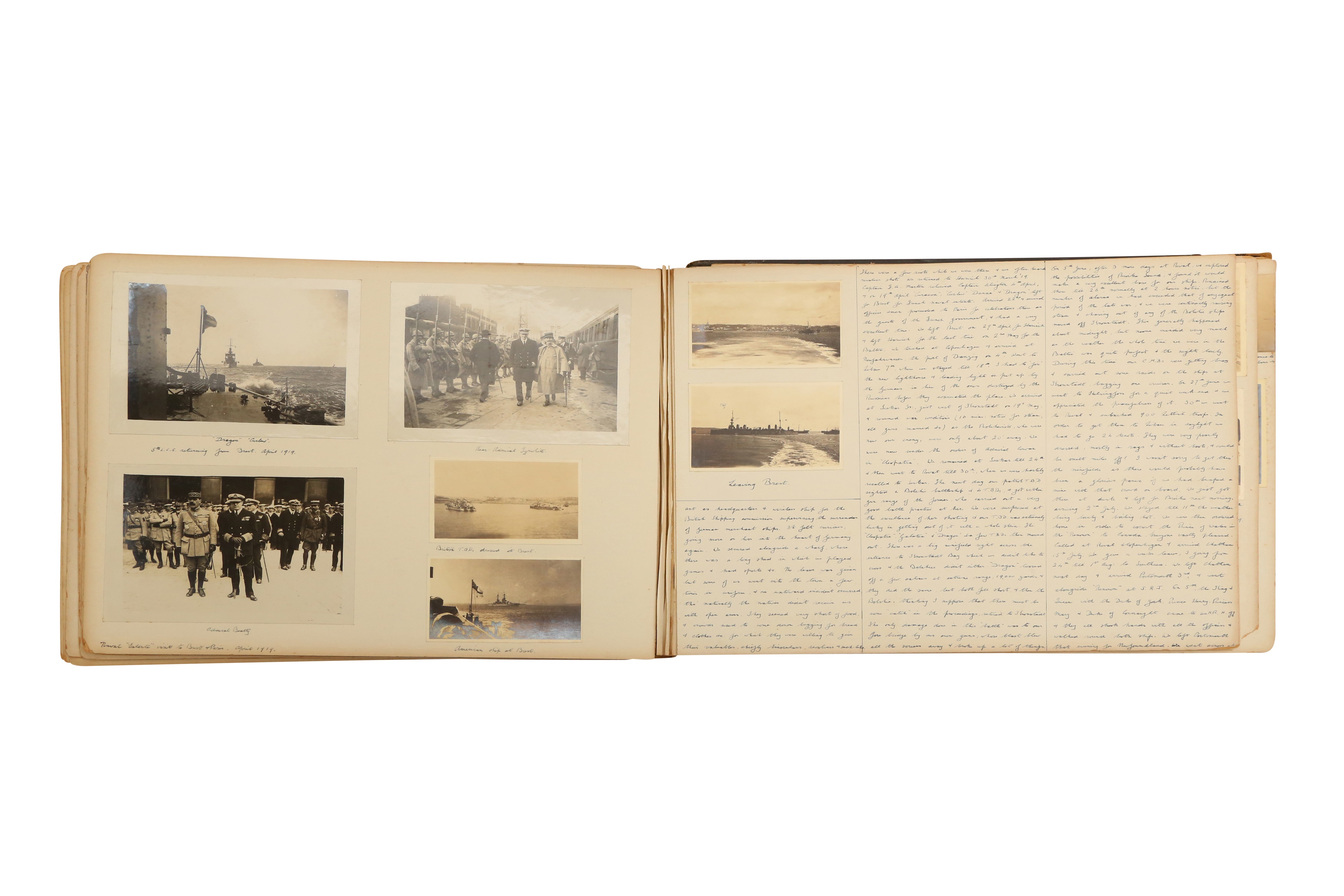 Lot 330 - A WW1 NAVAL LOG AND PHOTOGRAPH ALBUM