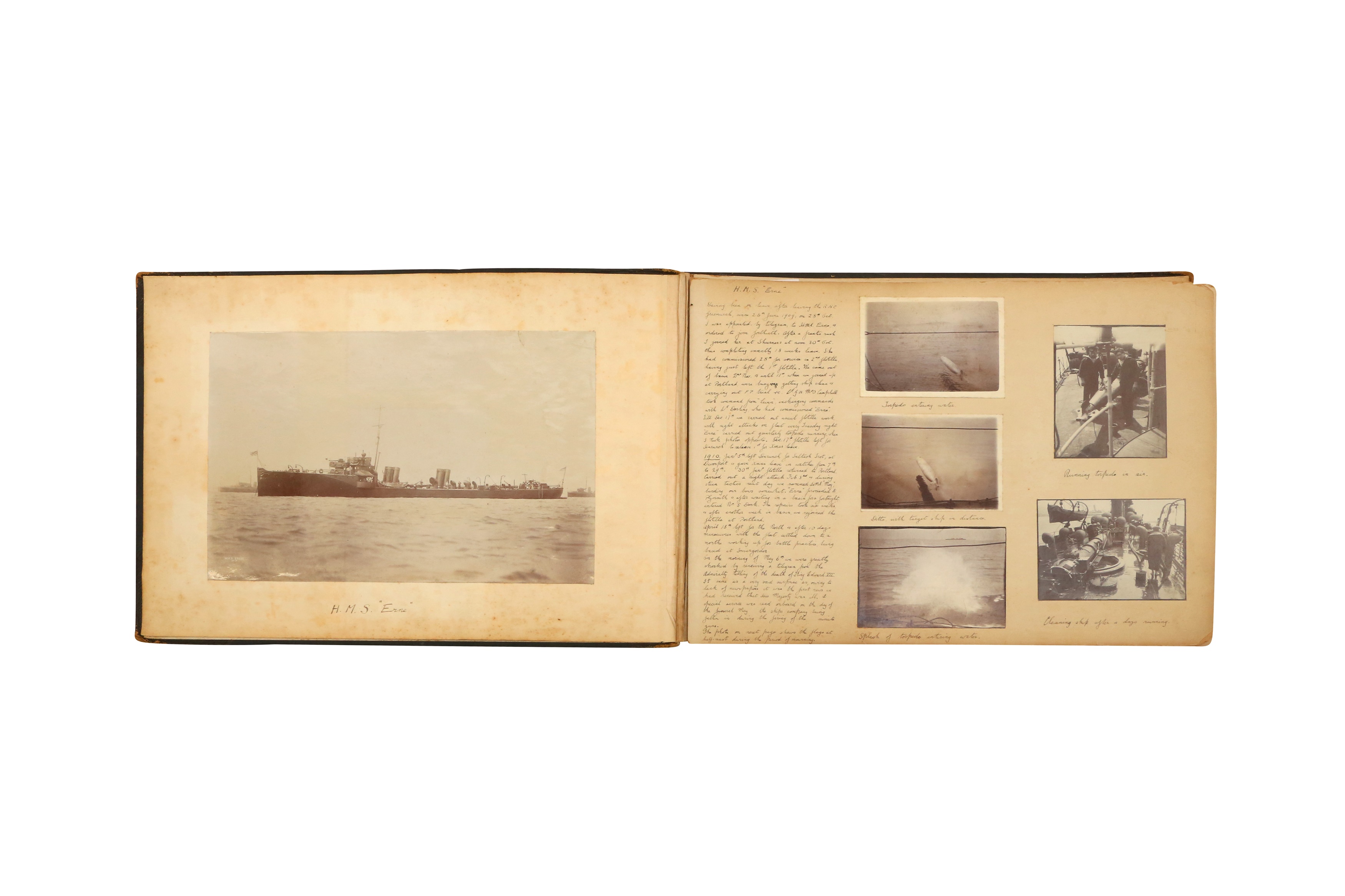 Lot 330 - A WW1 NAVAL LOG AND PHOTOGRAPH ALBUM