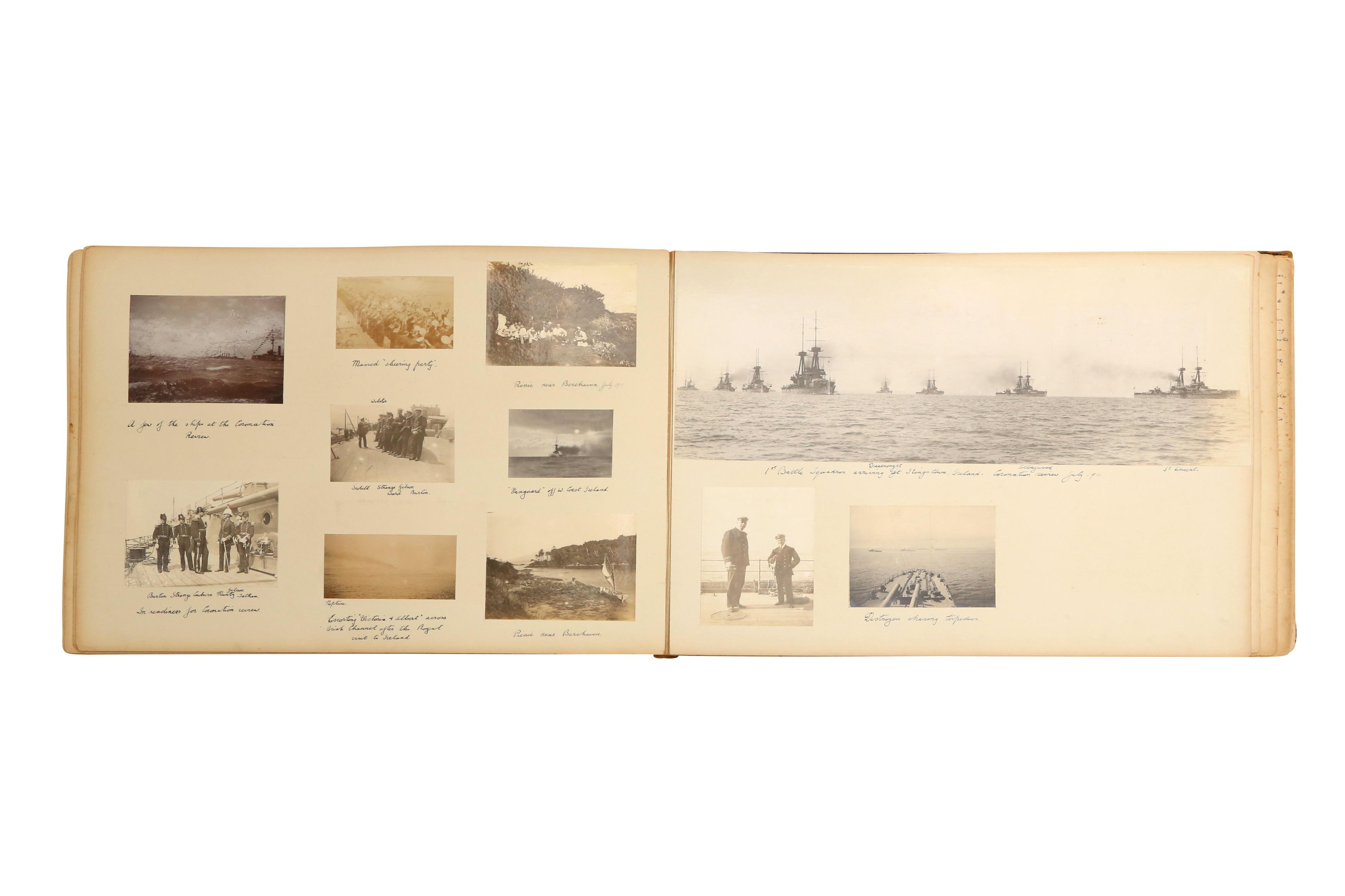 Lot 330 - A WW1 NAVAL LOG AND PHOTOGRAPH ALBUM