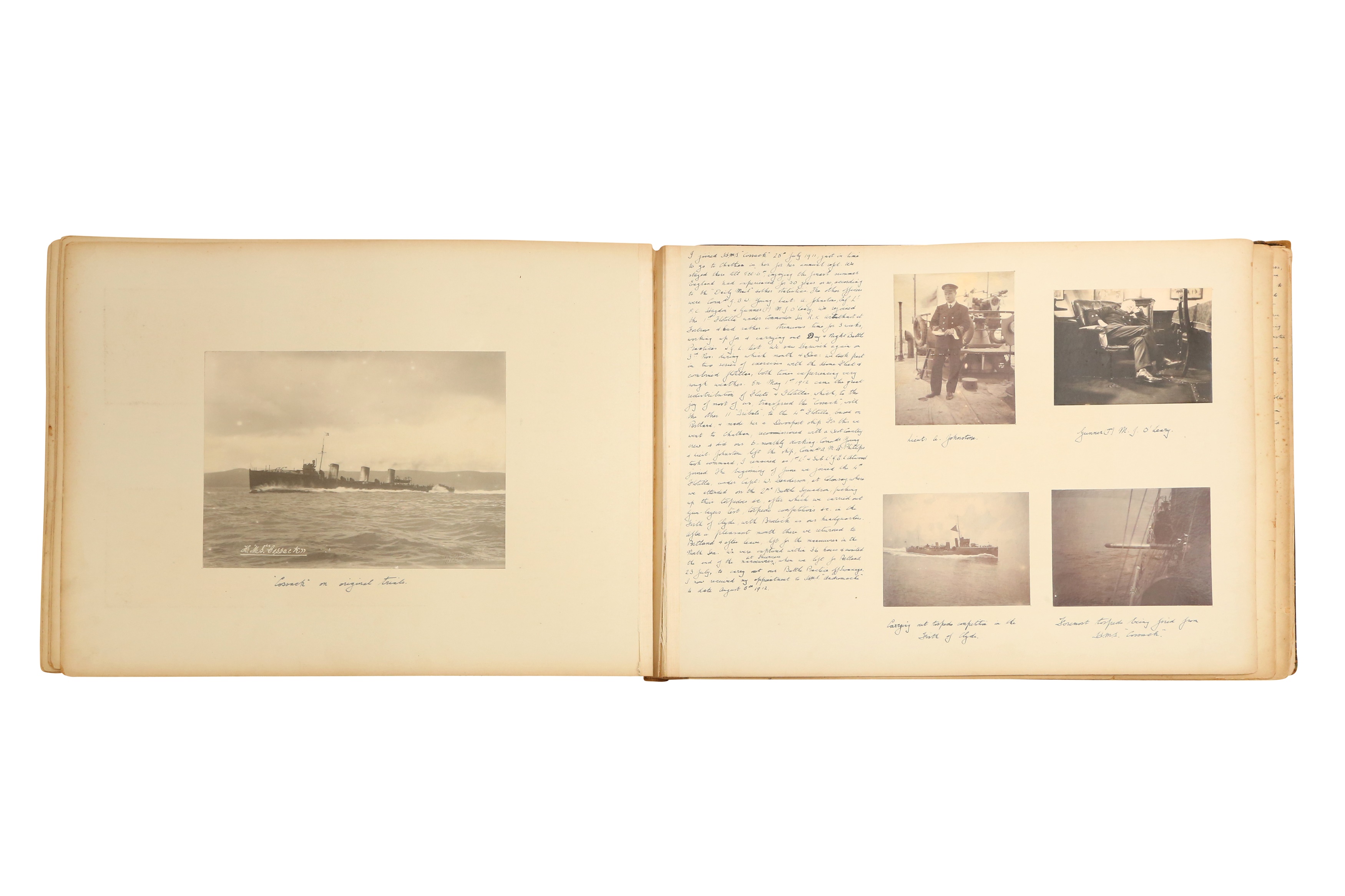 Lot 330 - A WW1 NAVAL LOG AND PHOTOGRAPH ALBUM