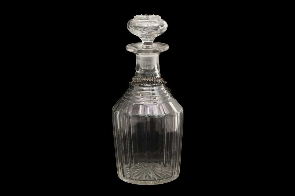 Lot 316 - A CUT GLASS MALLET FORM DECANTER, CIRCA
