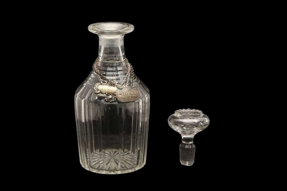 Lot 316 - A CUT GLASS MALLET FORM DECANTER, CIRCA