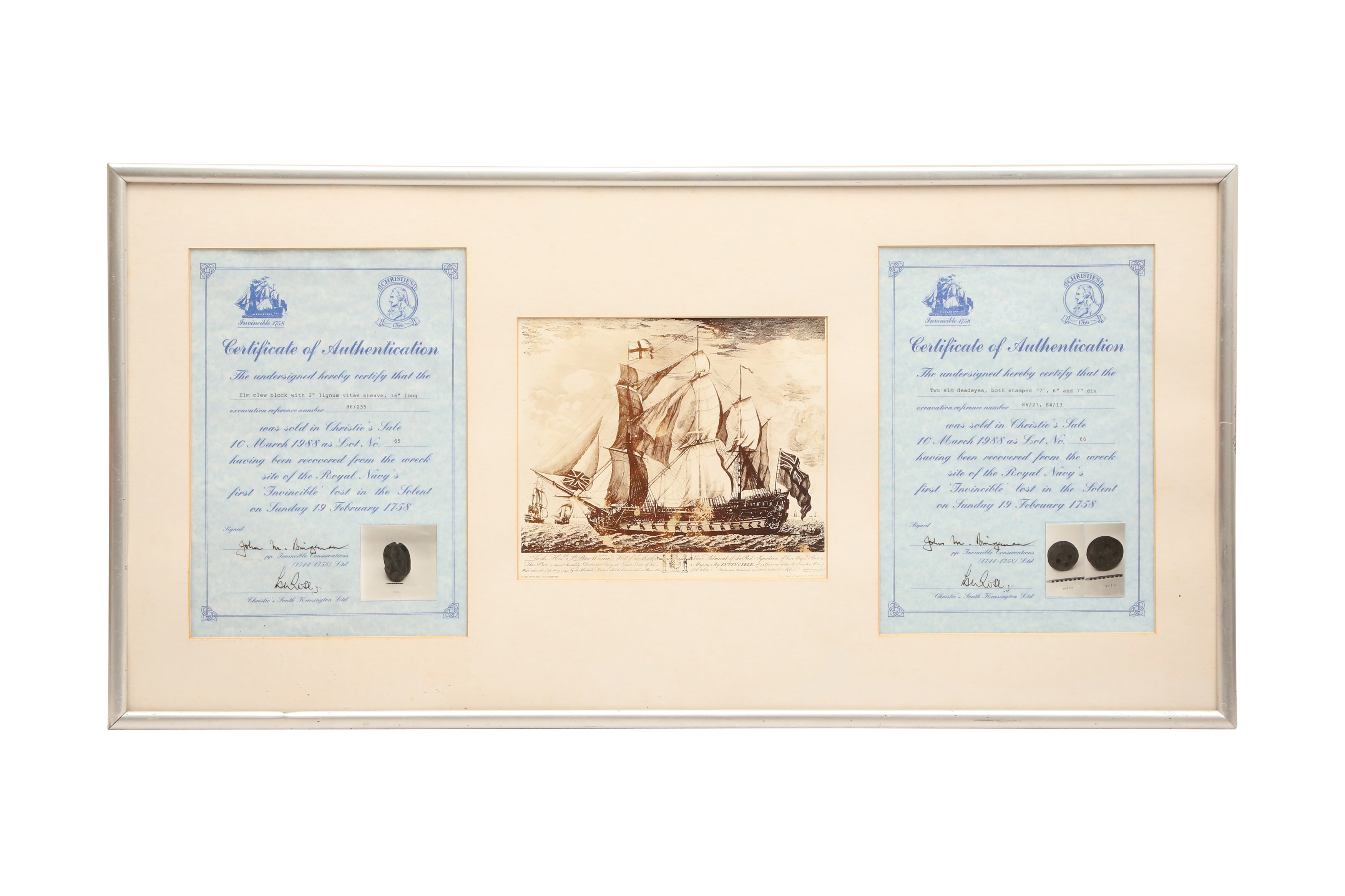 Lot 149 - RELICS OF HMS INVINCIBLE