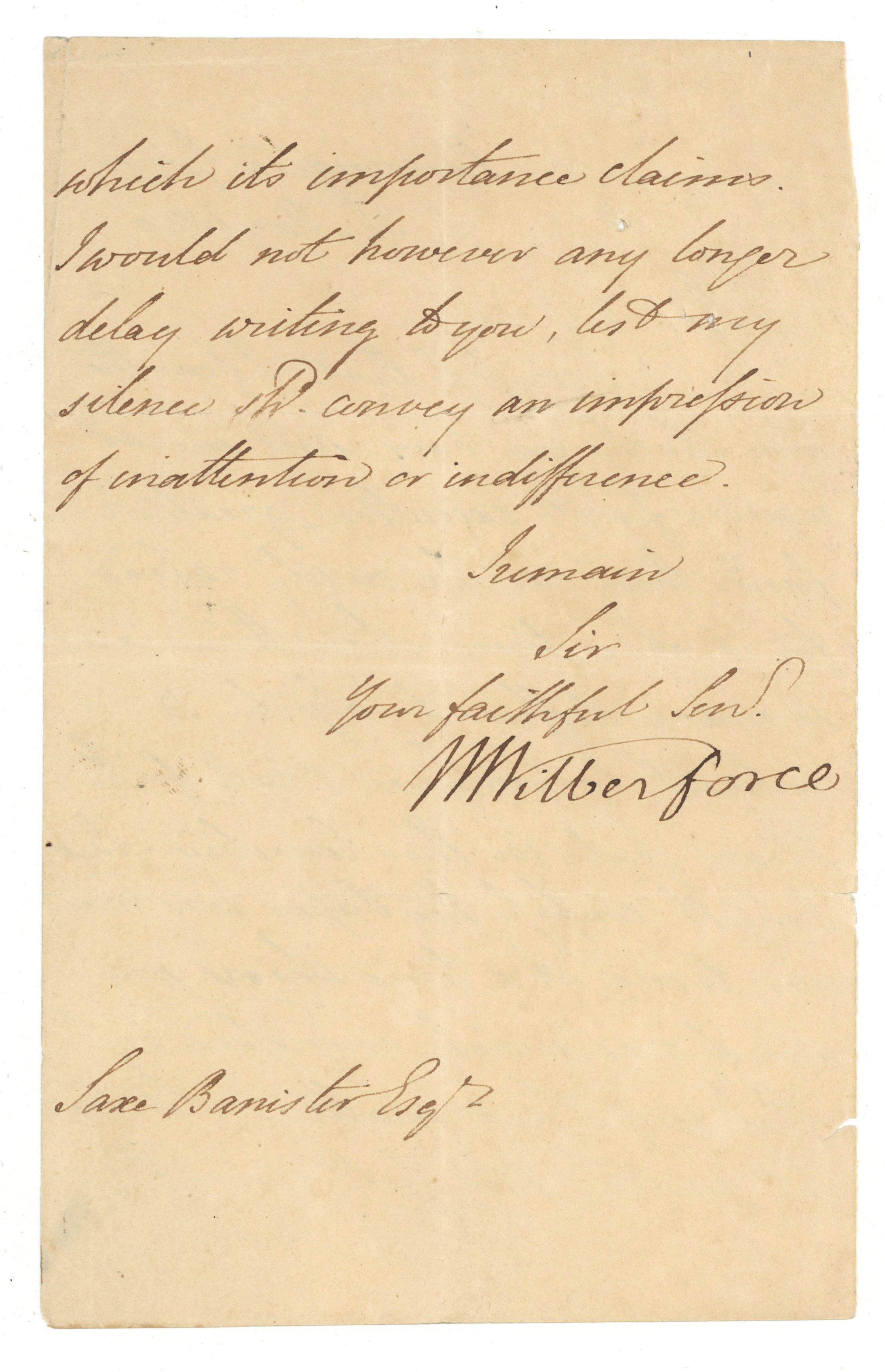 Lot 601 - Wilberforce (William)