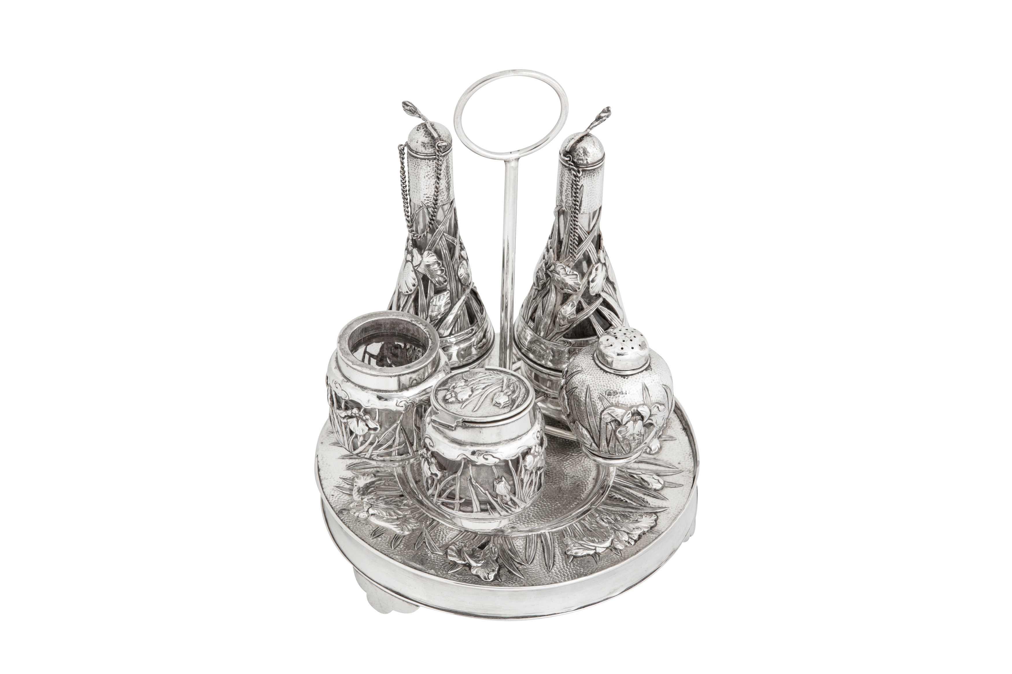 Lot 194 - An early 20th century Japanese silver cruet