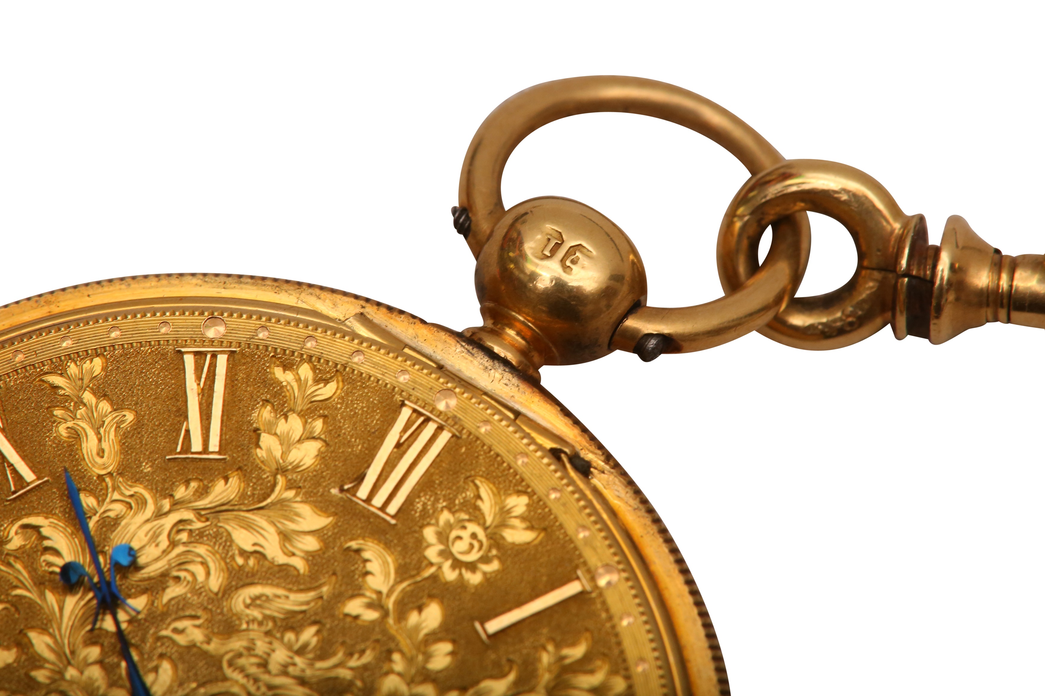 Lot 76 - POCKET WATCH: OPEN FACED POCKET WATCH 18K