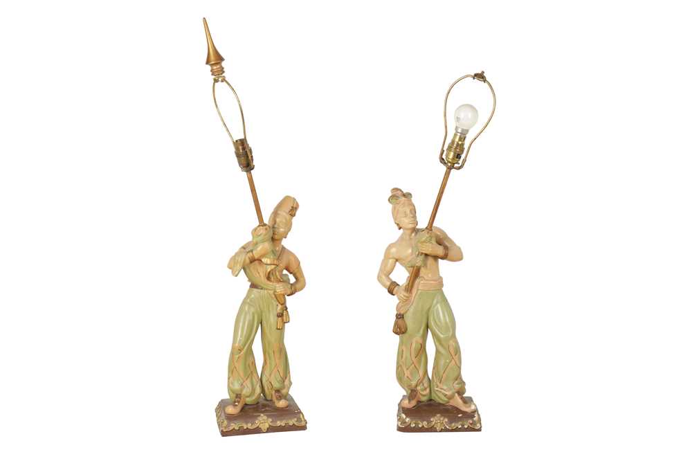 Lot 395 - PAIR OF VAN CLEEF FIGURAL TABLE LAMPS