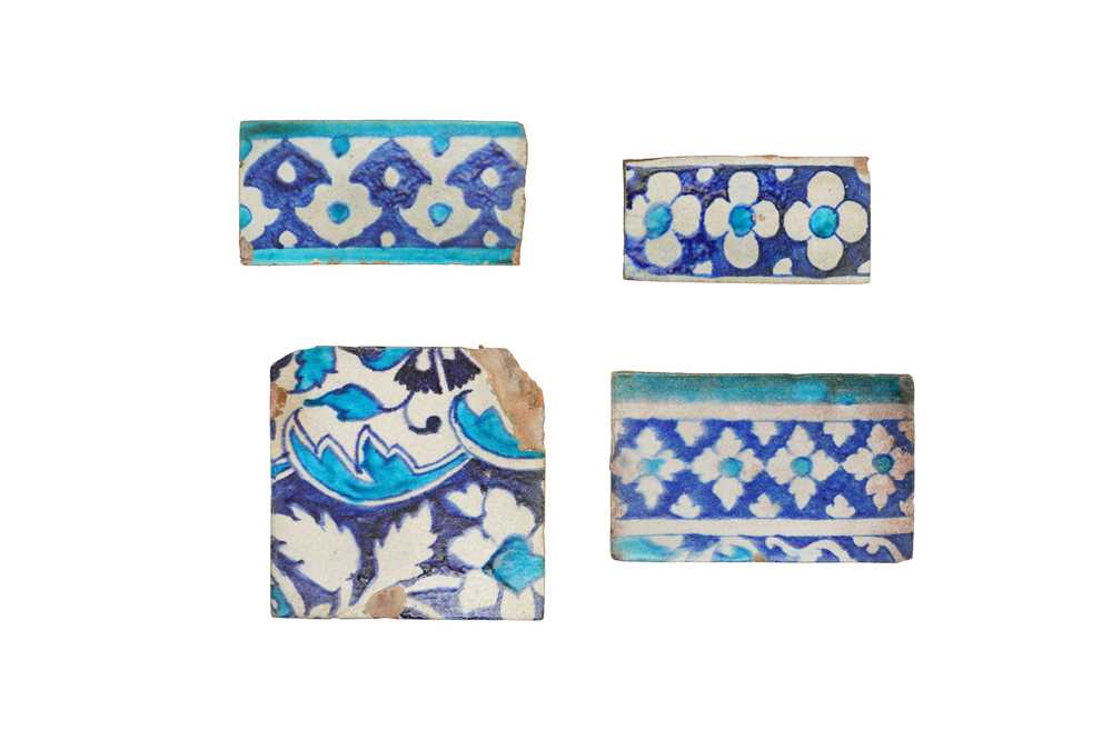 Lot 287 - FOUR MULTAN POTTERY TILE FRAGMENTS