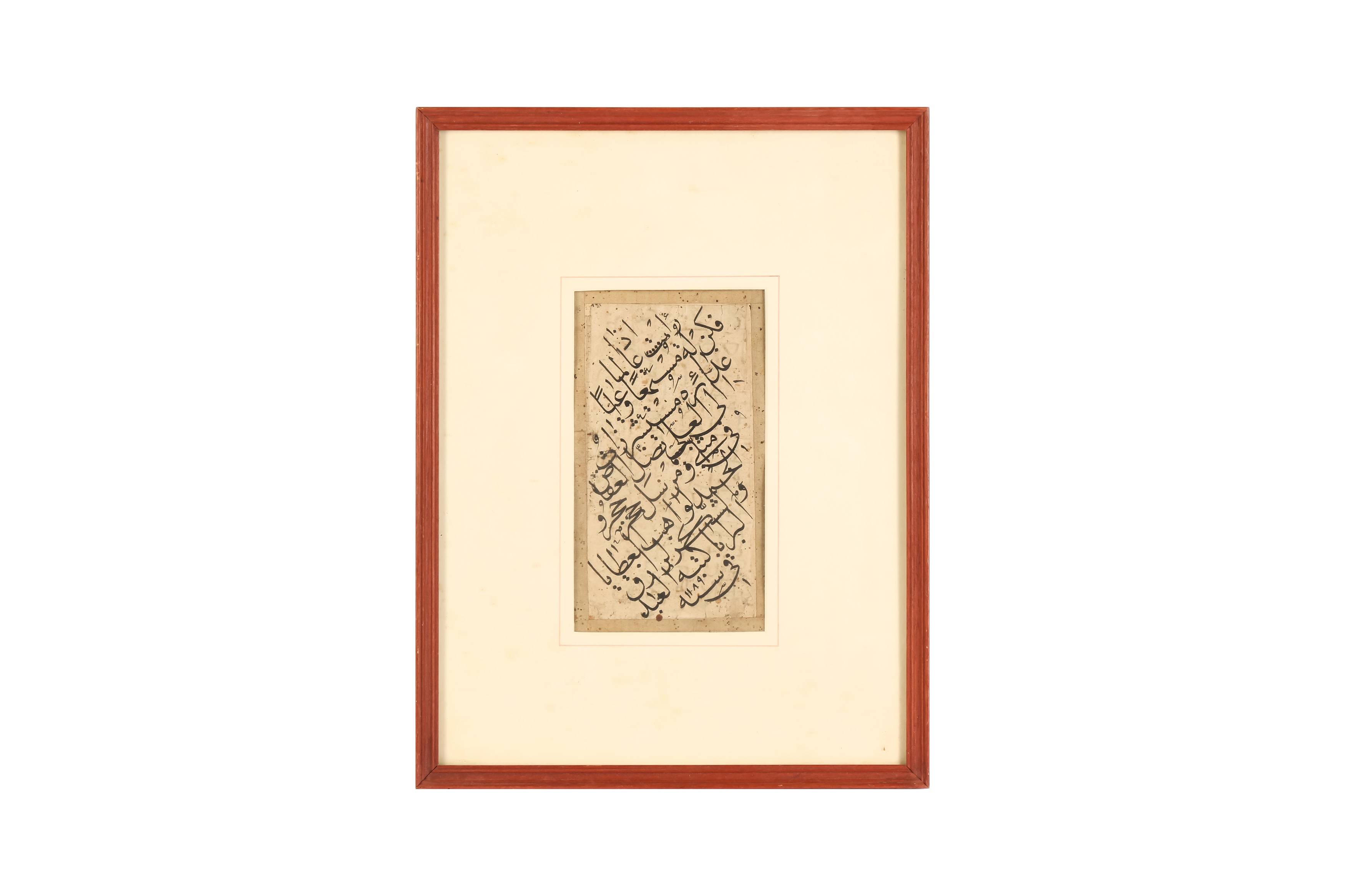 Lot 216 - A SMALL TAWQI` CALLIGRAPHIC PANEL
