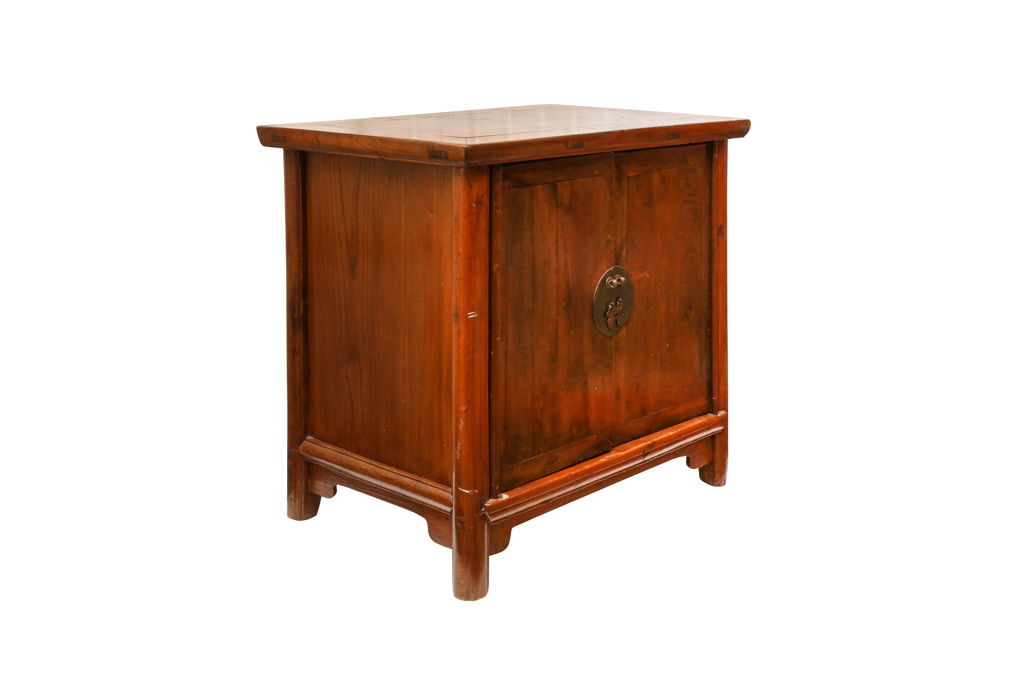 Lot 328 - A SMALL CHINESE ELMWOOD YUMU CABINET