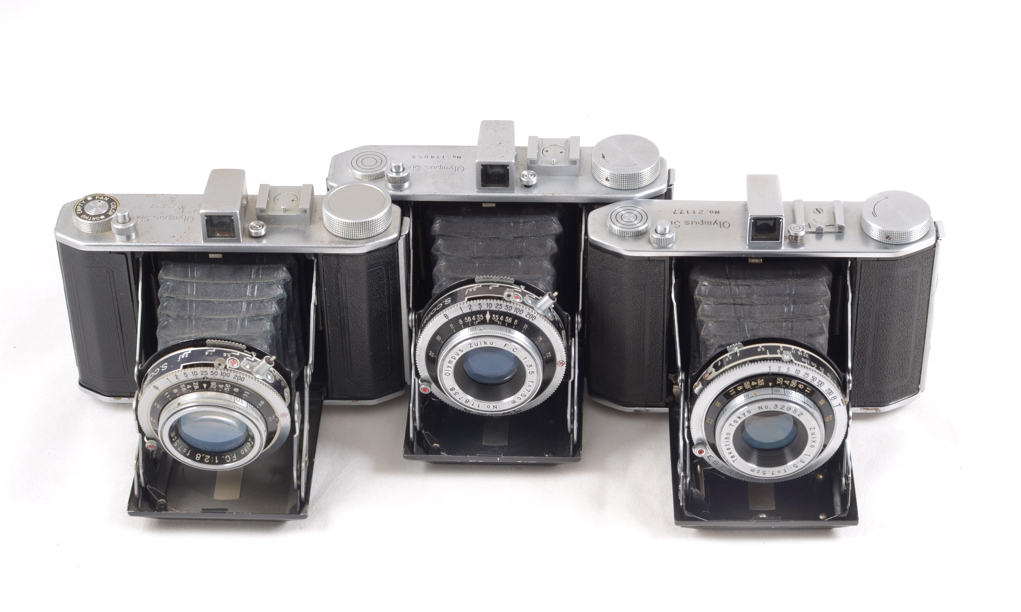 Lot 210 - Three Olympus Six Medium Format Folding
