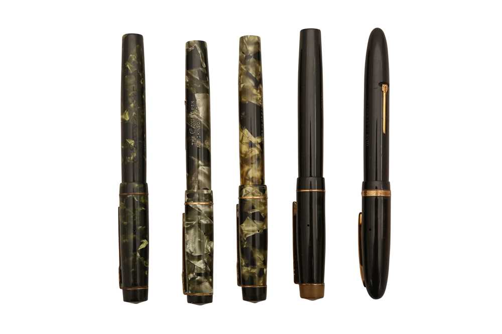 Lot 88 - A GROUP OF FIVE CROXLEY FOUNTAIN PENS