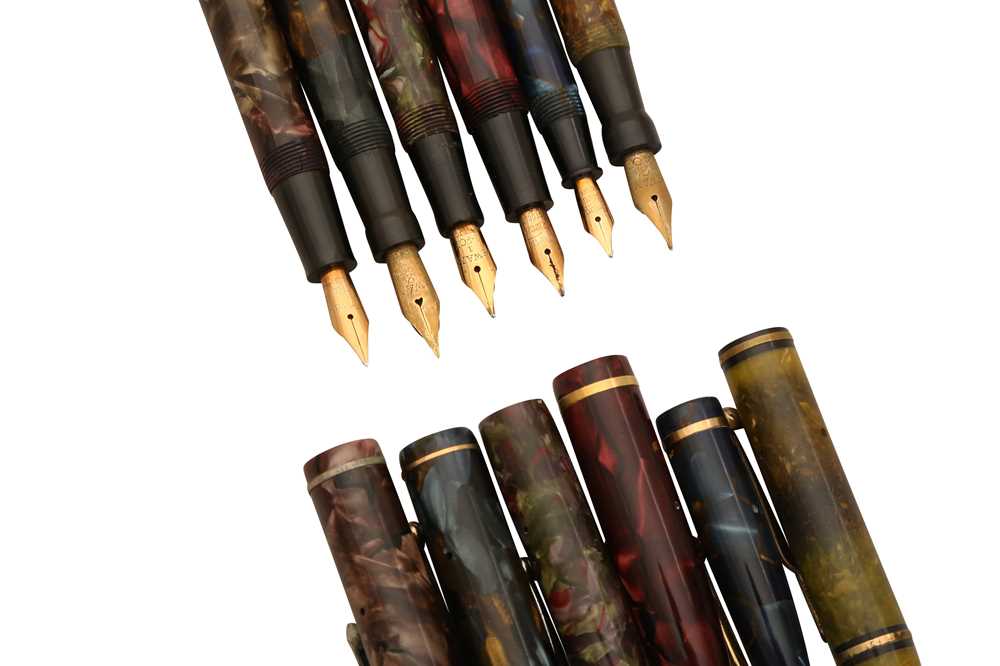 Lot 93 - A GROUP OF SIX FOUNTAIN PENS