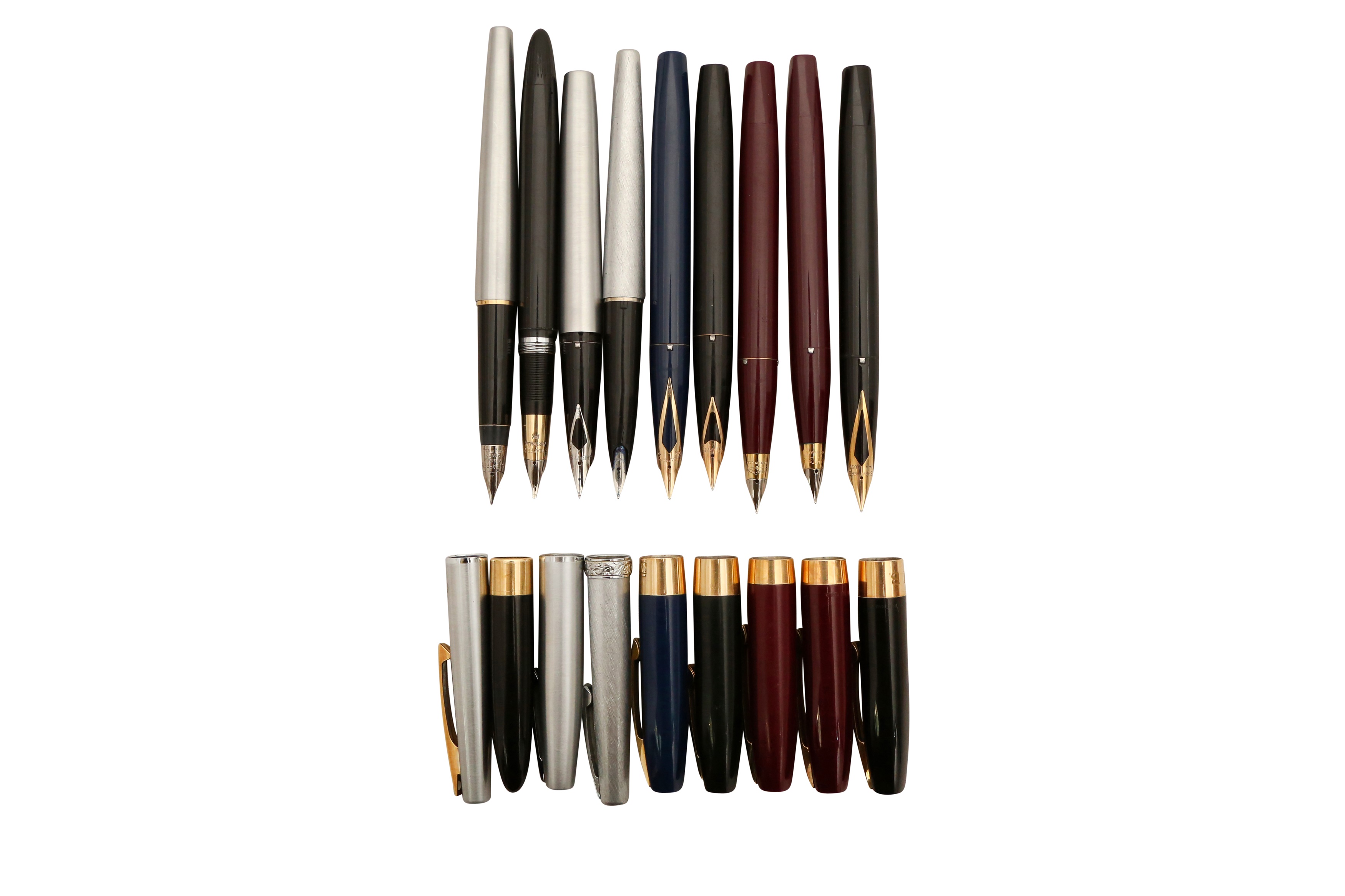Lot 101 - A GROUP OF NINE SCHAEFFER PENS