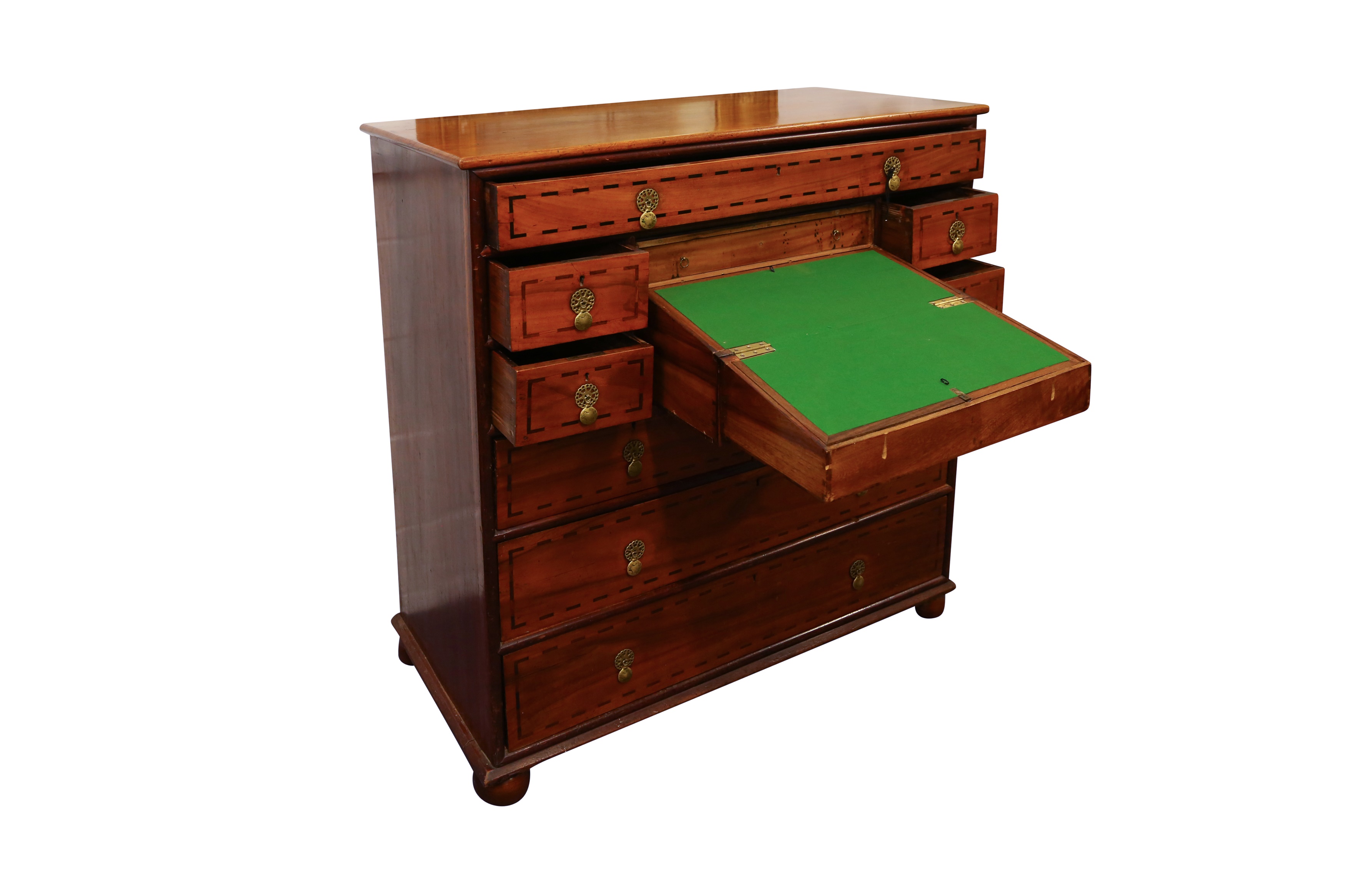 Lot 174 - AN ANGLO CHINESE CAMPHORWOOD SECRETAIRE