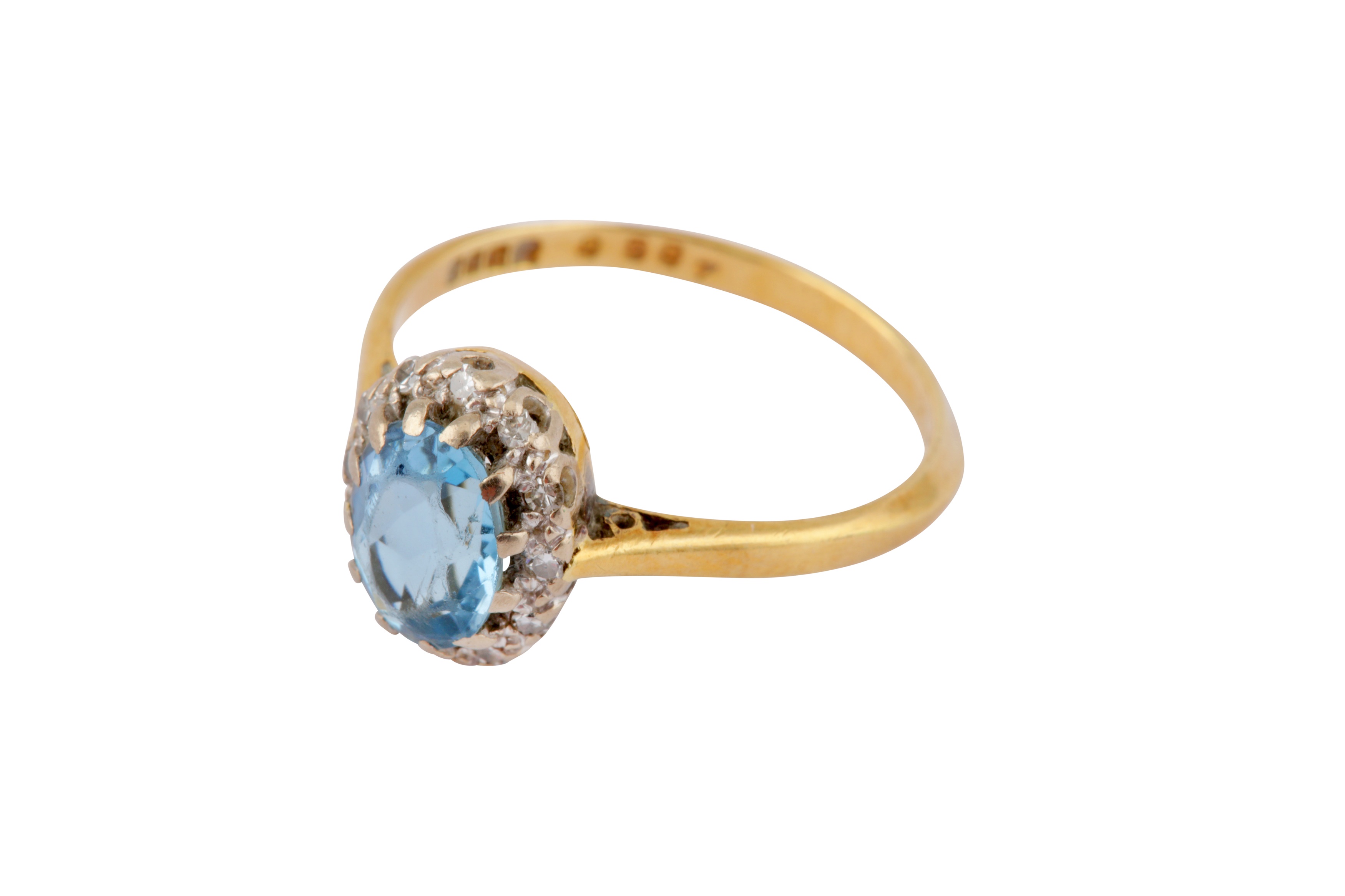 Lot 8 A Topaz And Diamond Cluster Ring