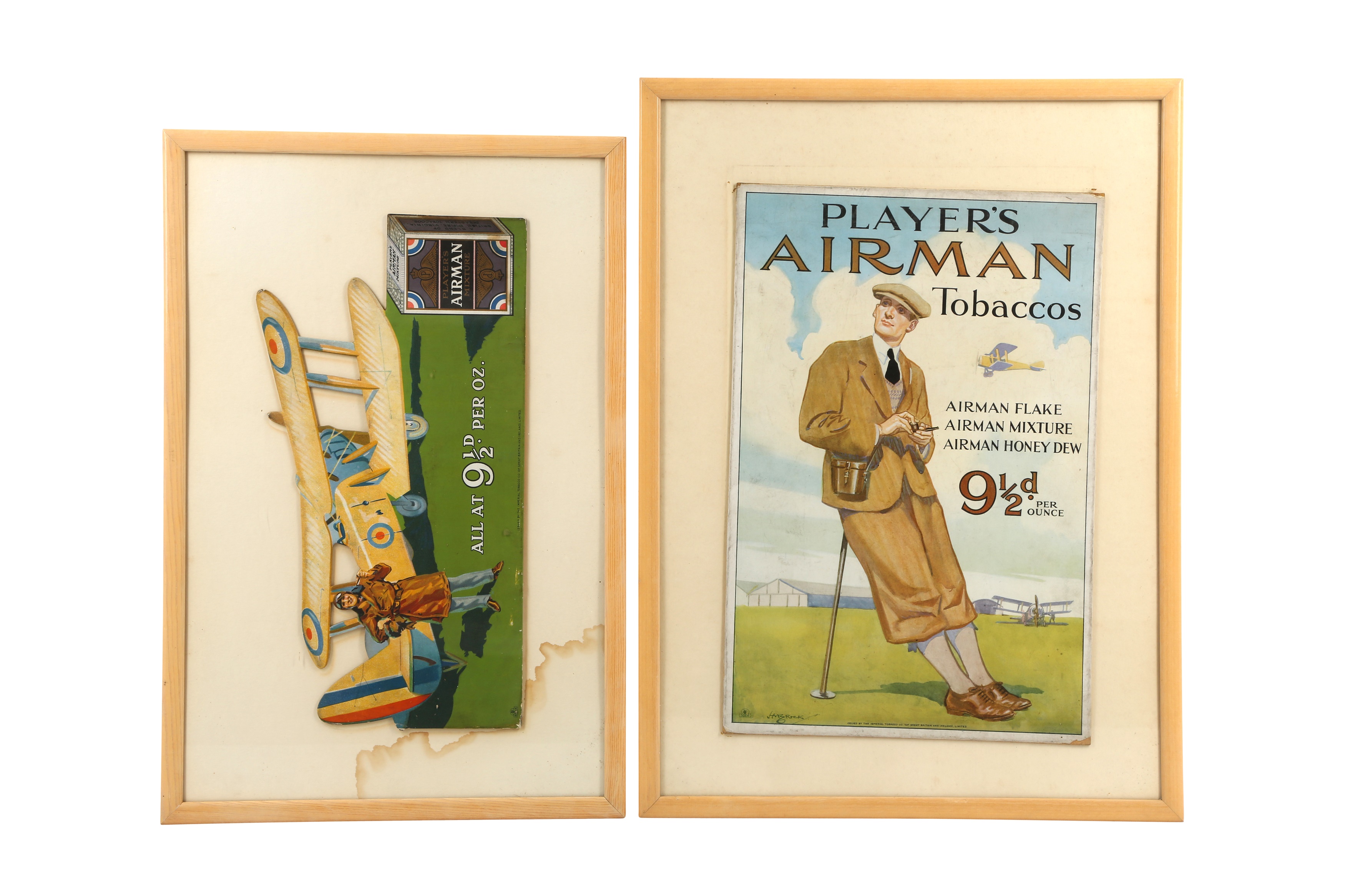 Lot 336 - PLAYER'S CIGARETTES SHOWCARDS: AIRMAN