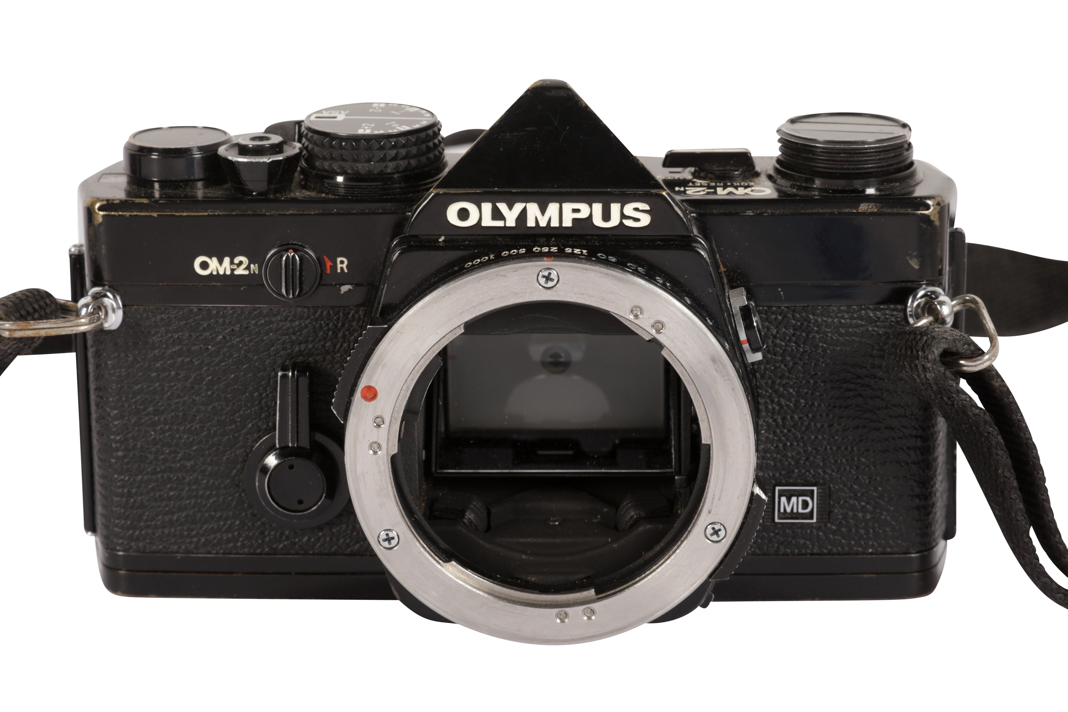 Lot 95 - An Olympus OM2N SLR Camera Outfit