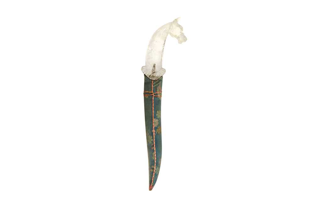Lot 84 - A MUGHAL-REVIVAL ROCK CRYSTAL-HILTED DAGGER