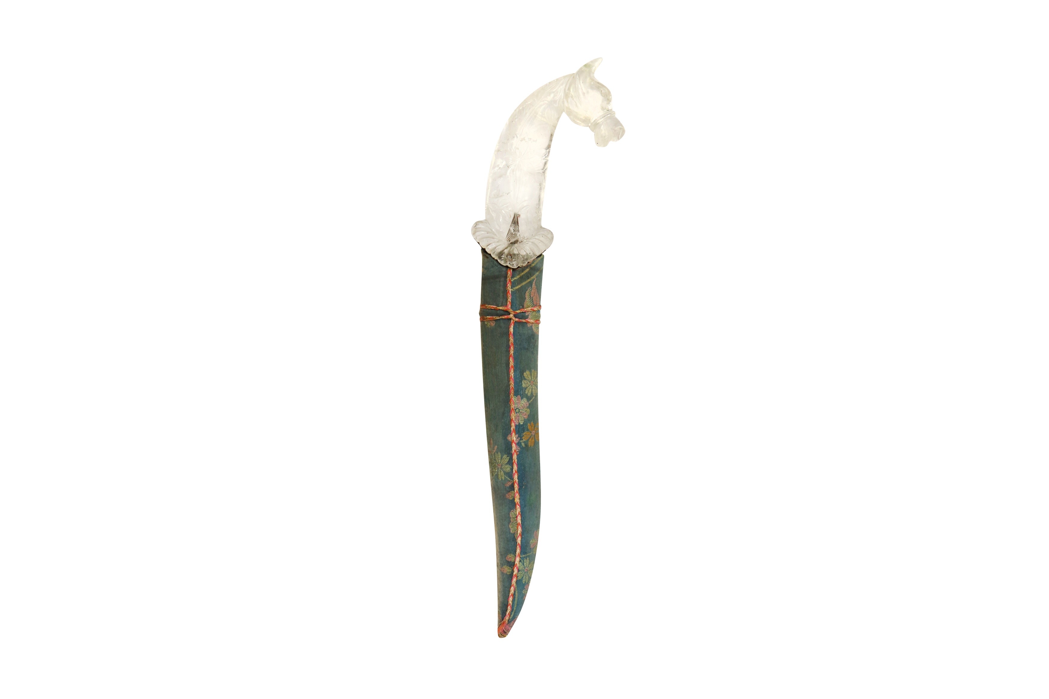Lot 84 - A MUGHAL-REVIVAL ROCK CRYSTAL-HILTED DAGGER