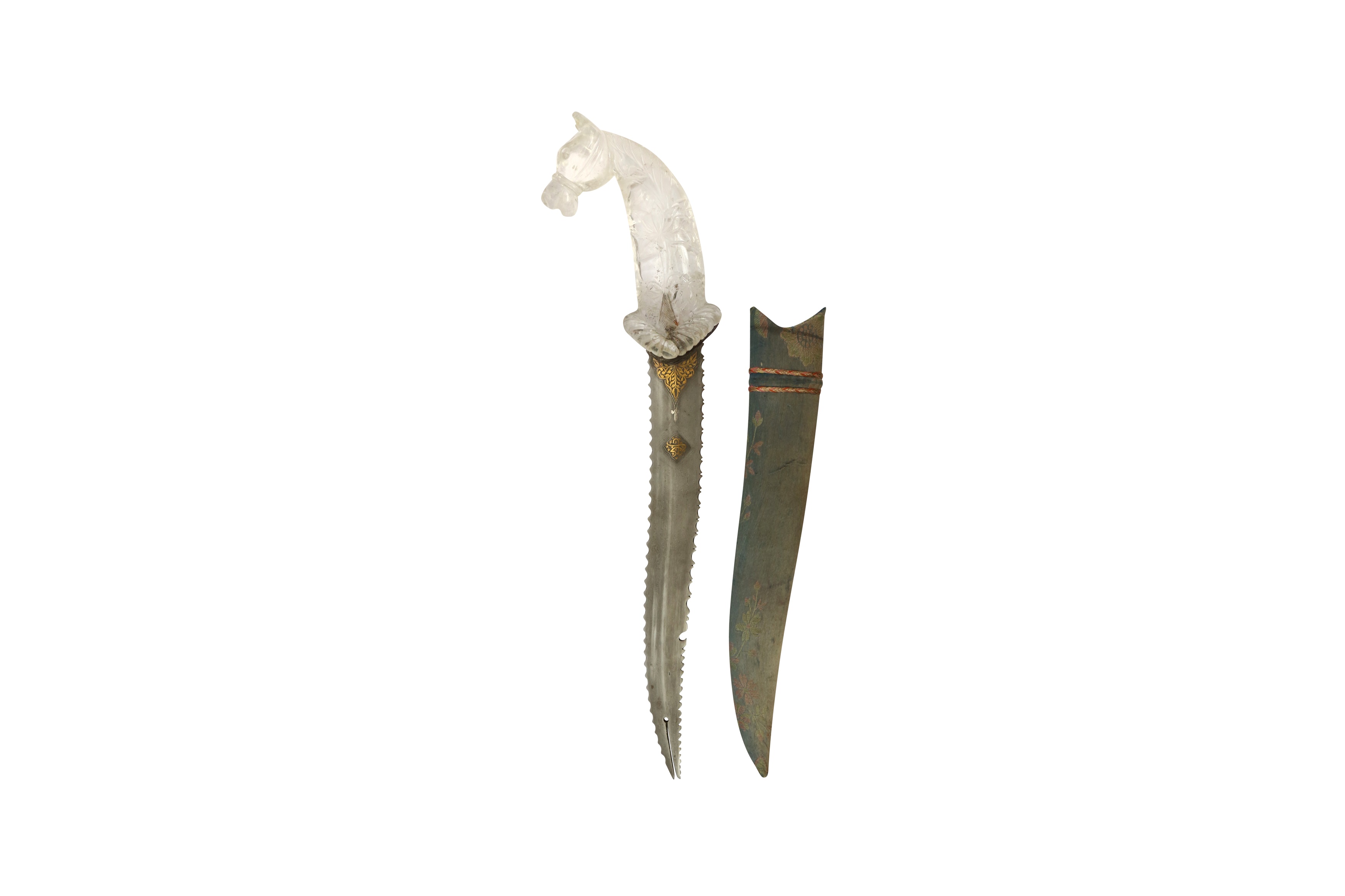 Lot 84 - A MUGHAL-REVIVAL ROCK CRYSTAL-HILTED DAGGER